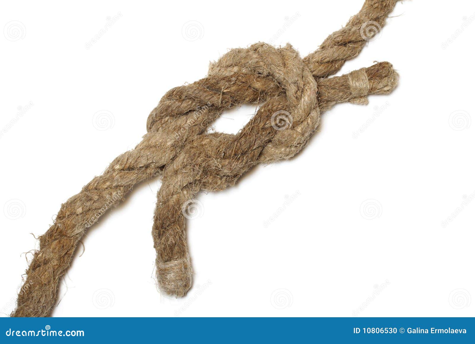 Nudo correcto de la cuerda foto de archivo. Imagen de aislado - 10806530