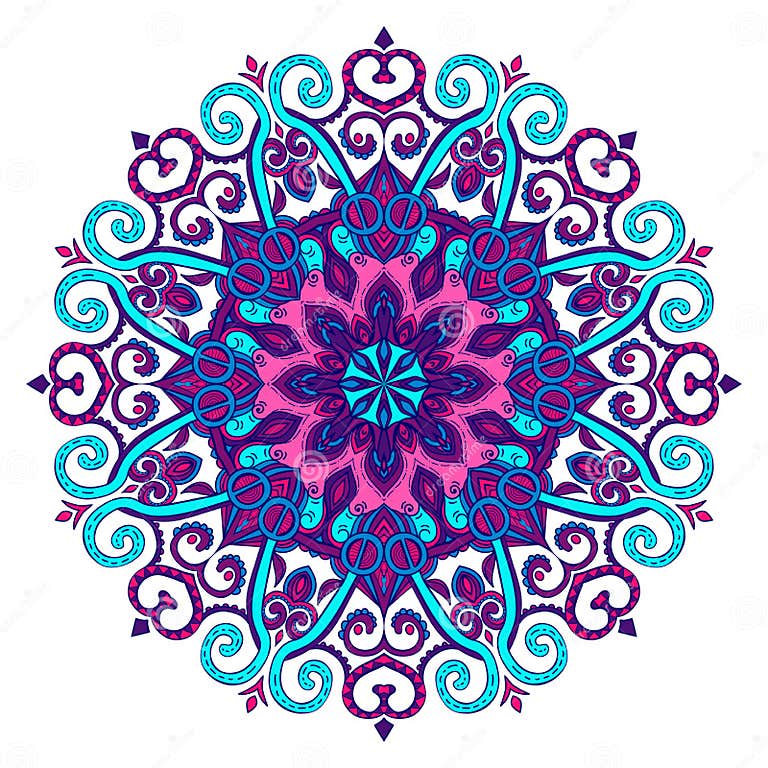 Nueva ronda Mandala-06 ilustración del vector. Ilustración de color ...