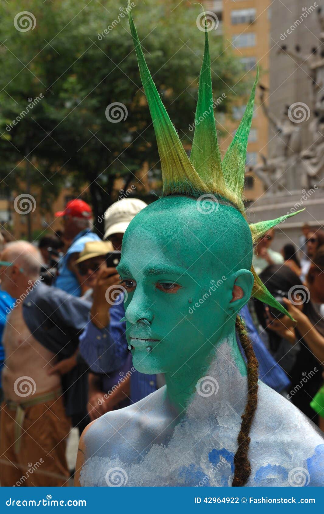 Nueva York 26 De Julio Los Modelos Desnudos Artistas Llevan Las Calles De New York City