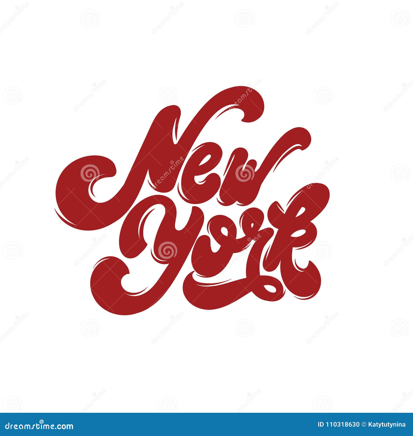 Nueva York Letras Manuscritas Del Vector Ilustración del Vector ...