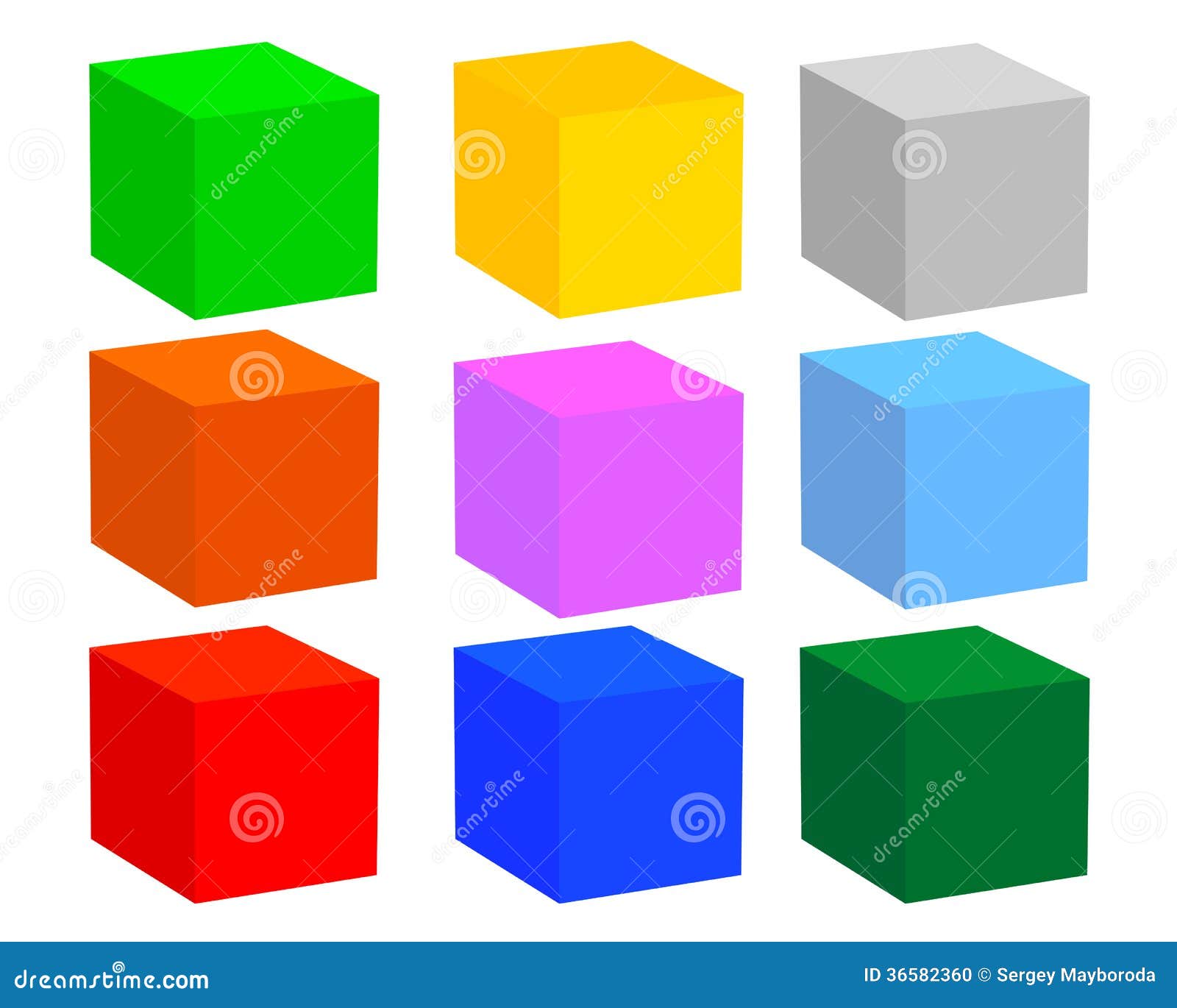 Nueve cubos ilustración del vector. Ilustración de ciencia - 36582360