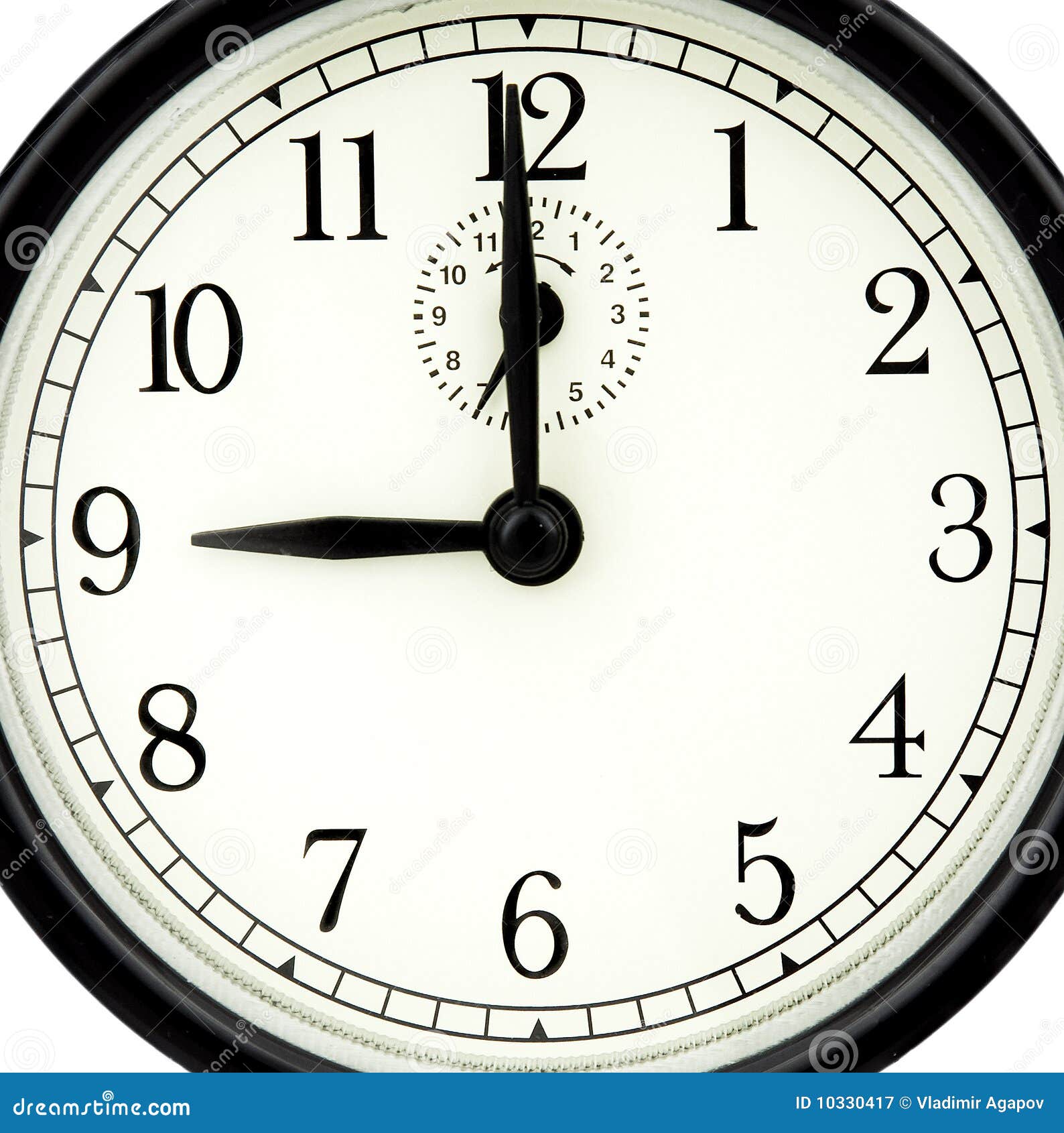 Nueve del reloj imagen de archivo. Imagen de clásico - 10330417