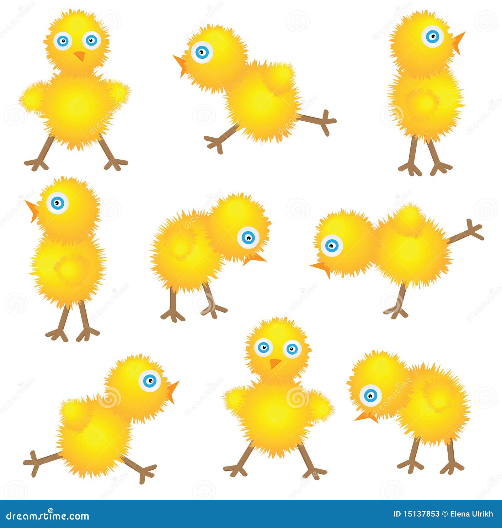 Nueve pollos curiosos ilustración del vector. Ilustración de color ...