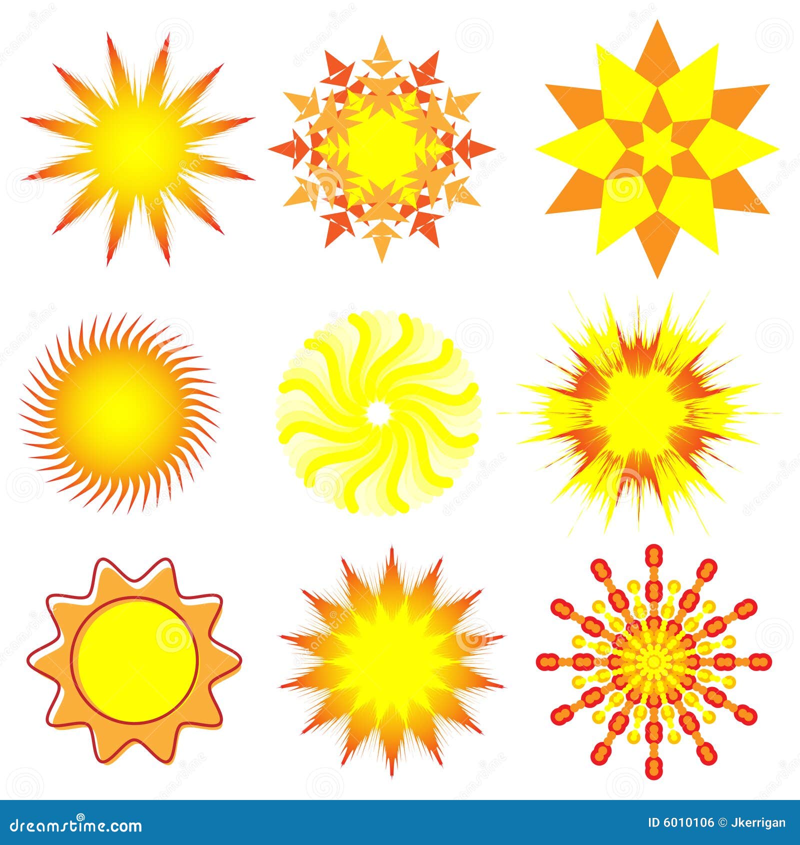 Nueve soles ilustración del vector. Ilustración de brillante - 6010106