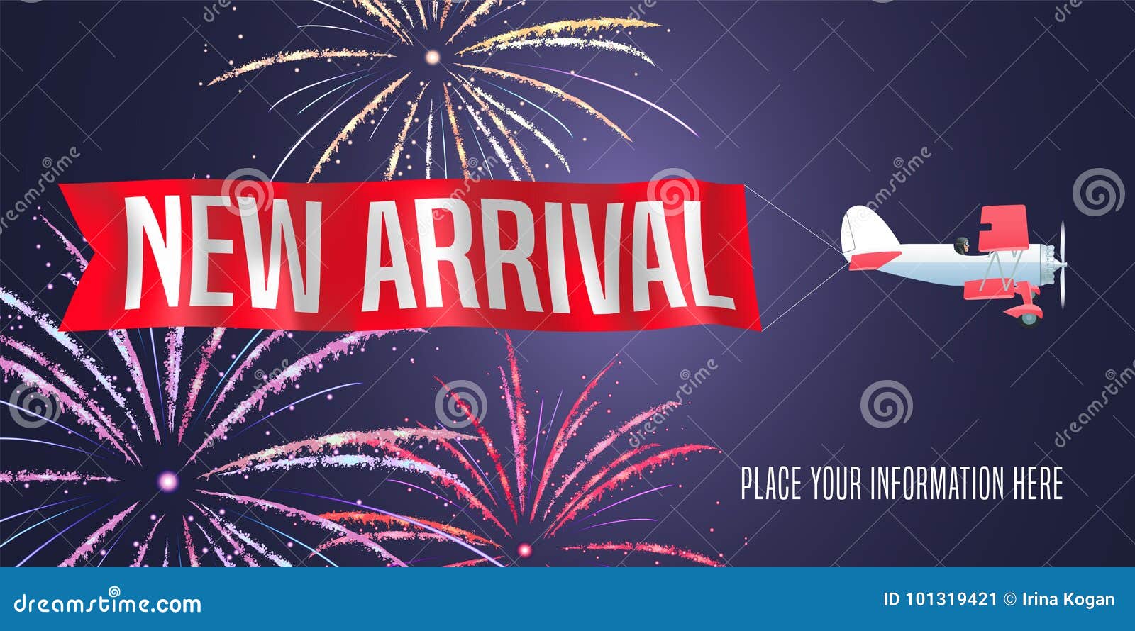 Nuevo Ejemplo Del Vector De Llegada, Bandera Ilustración del Vector ...