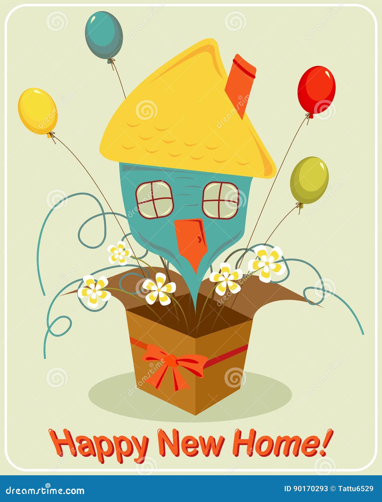 Nuevo hogar feliz ilustración del vector. Ilustración de casa - 90170293