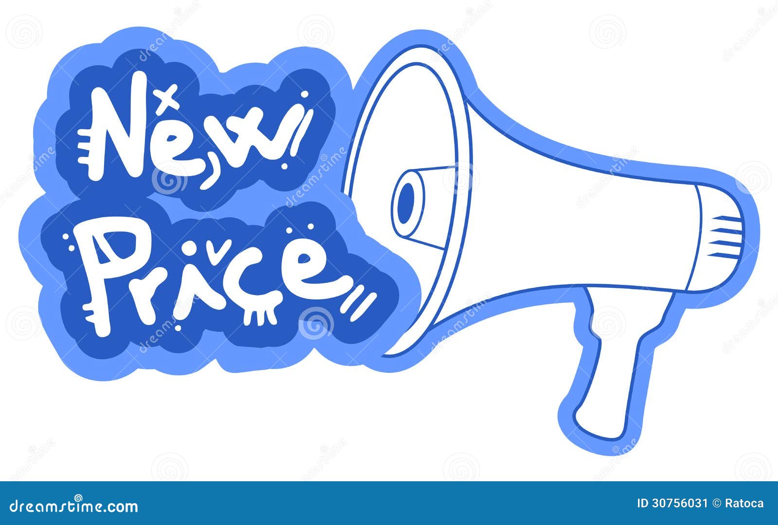 Nuevo precio azul ilustración del vector. Ilustración de negocio - 30756031