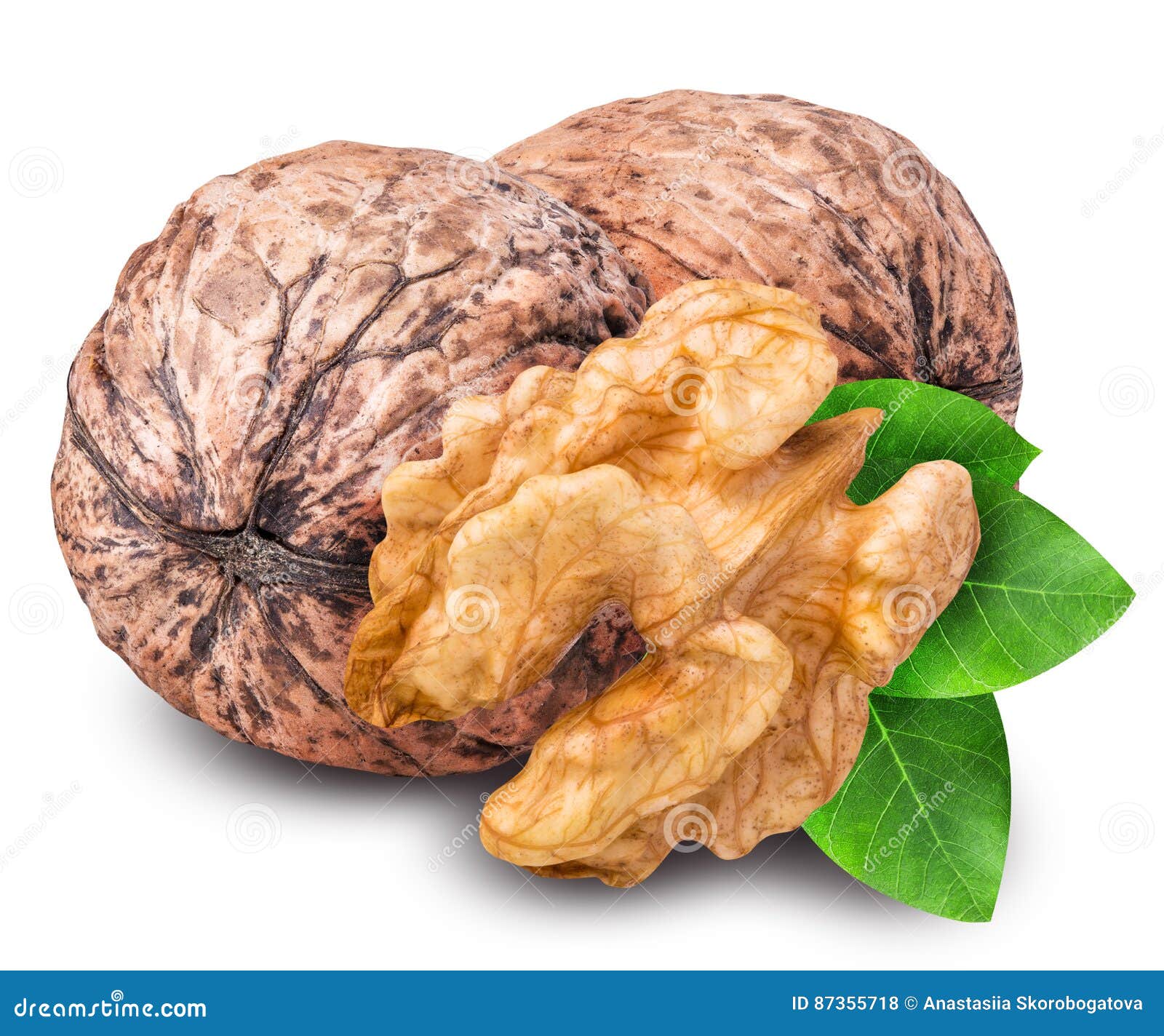 Nuez Aislada En El Fondo Blanco Foto de archivo - Imagen de bocado ...