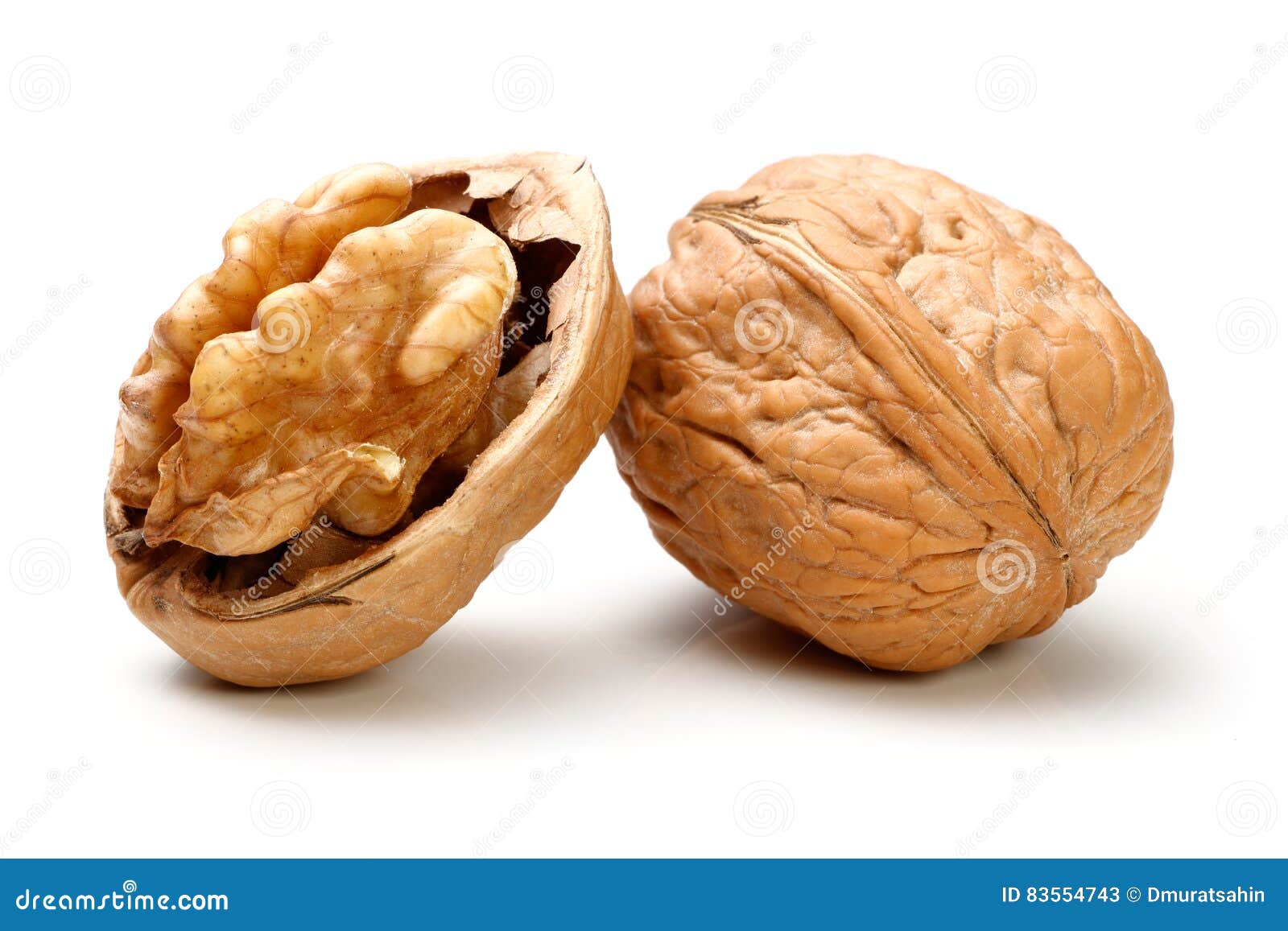 Nuez Entera Y Medio Pedazo De La Nuez Imagen de archivo - Imagen de ...