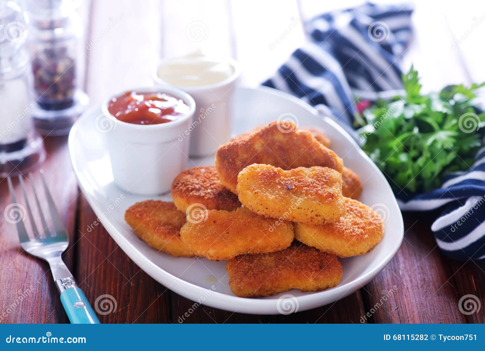 Nugets stock photo. Image of edible, dinner, cooked, green - 68115282