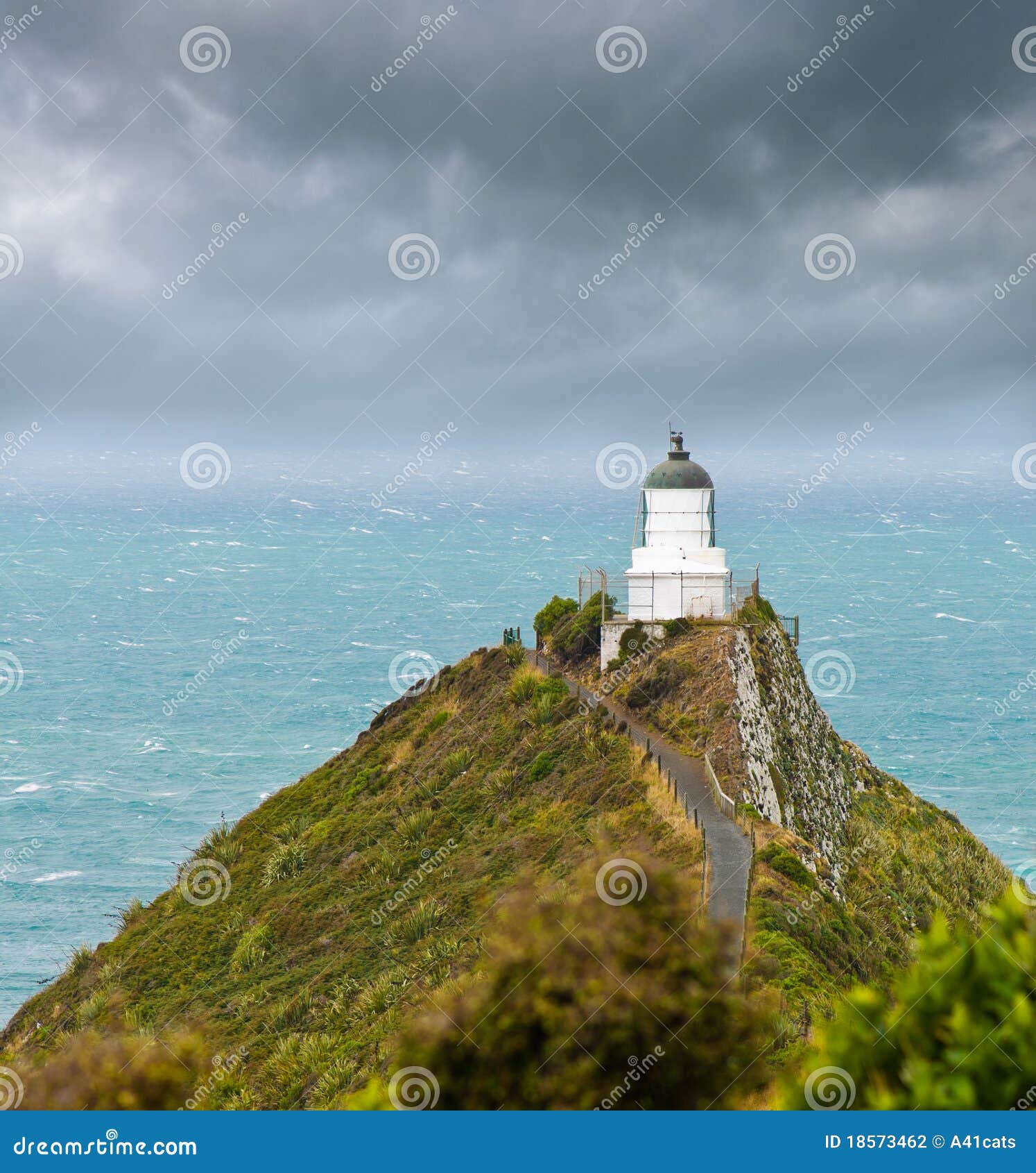 Nugget Point Lighthouse In New Zealand Royalty-Free Stock Photo ...