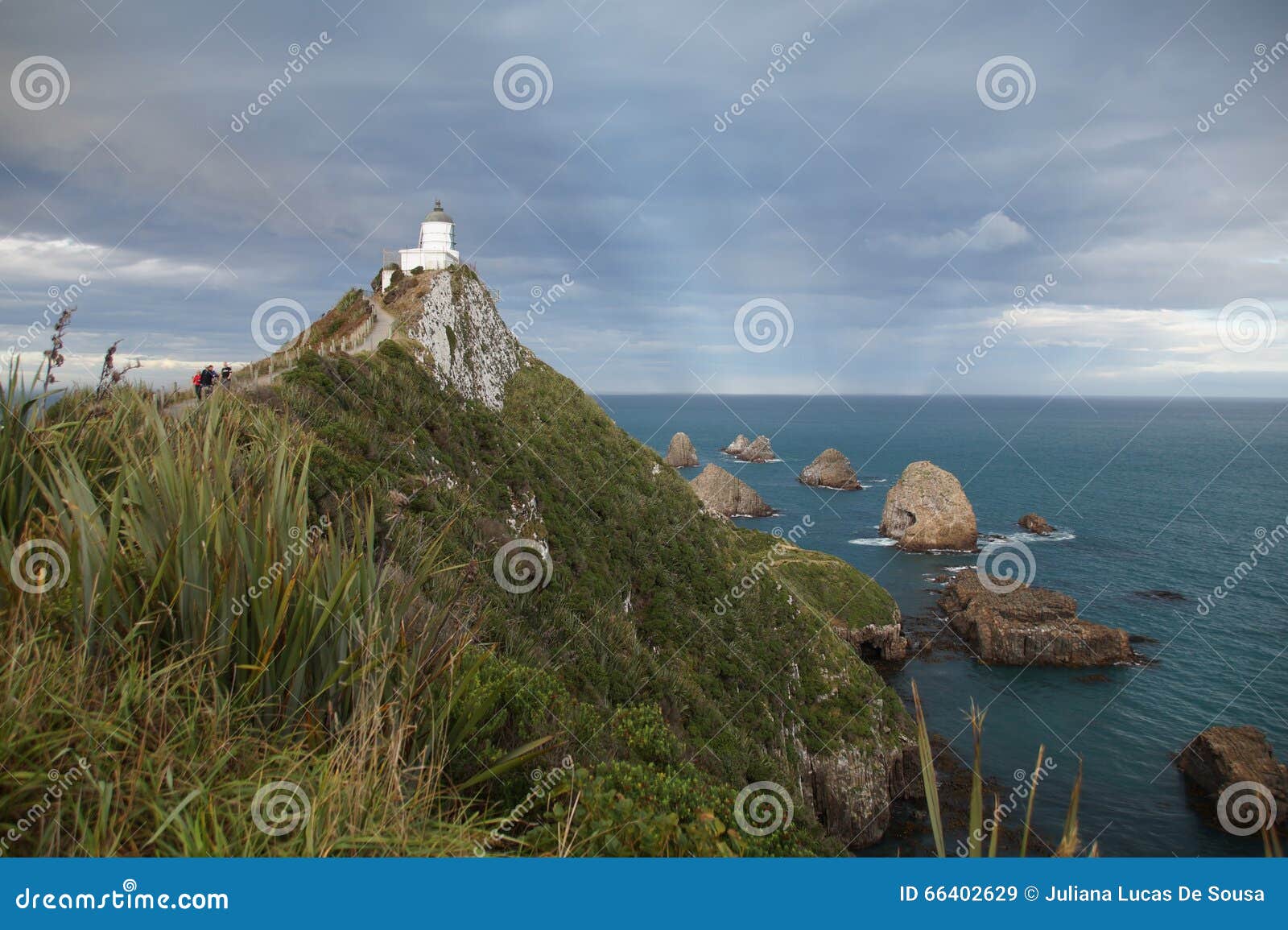 Nugget Point Lighthouse stock image. Image of outdoor - 66402629
