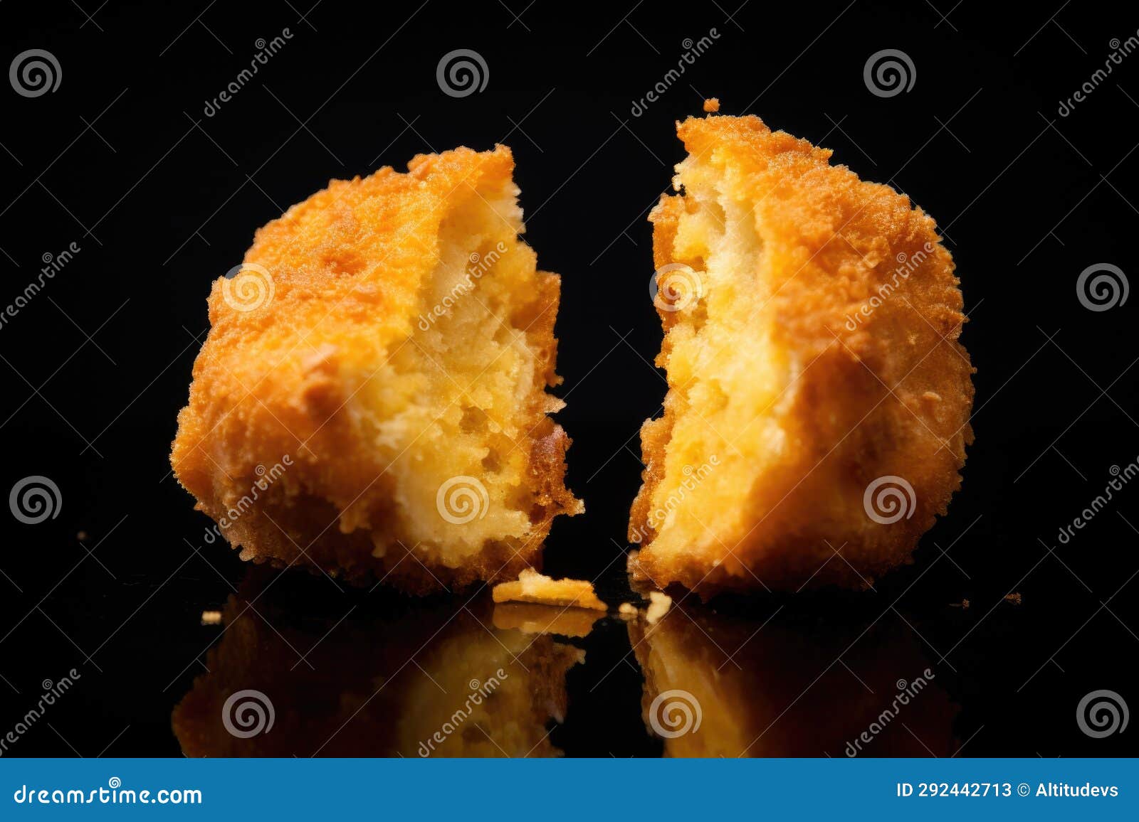 A Nugget Split into Two, Showing Interior Texture Stock Illustration ...