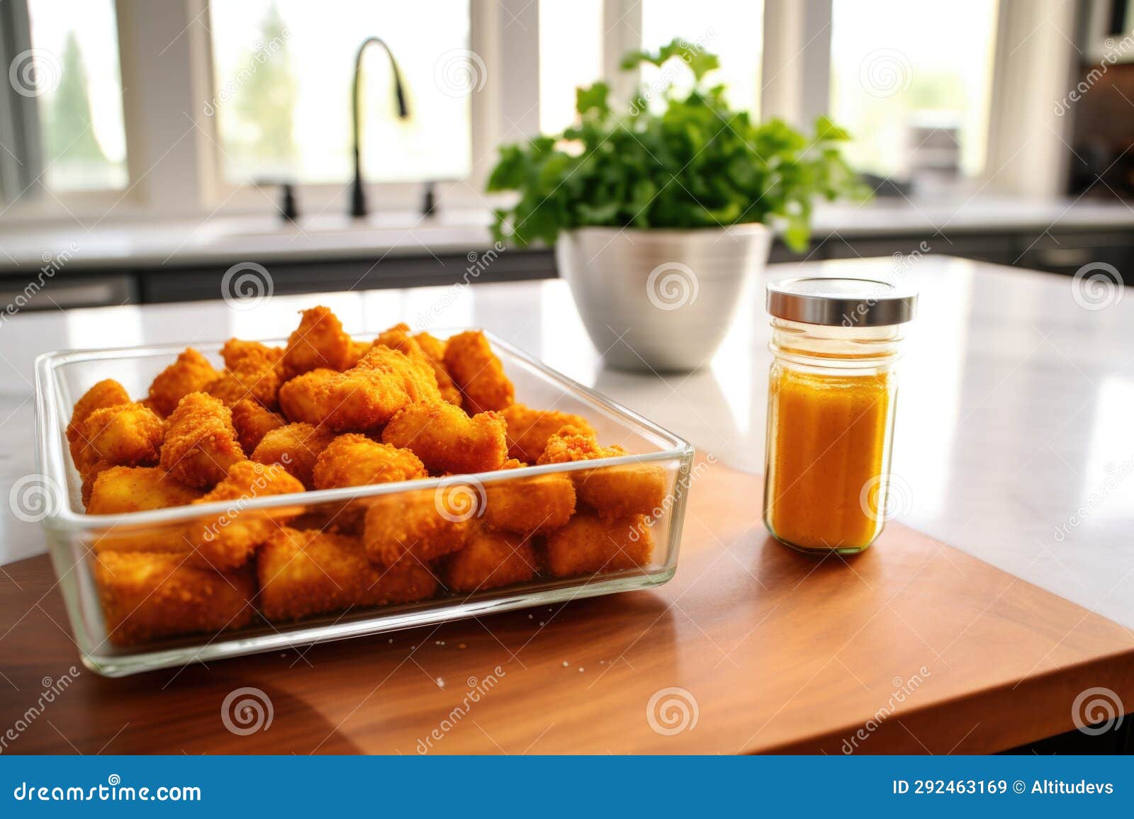 Nuggets in a Container, Placed on a Kitchen Counter Stock Image - Image ...