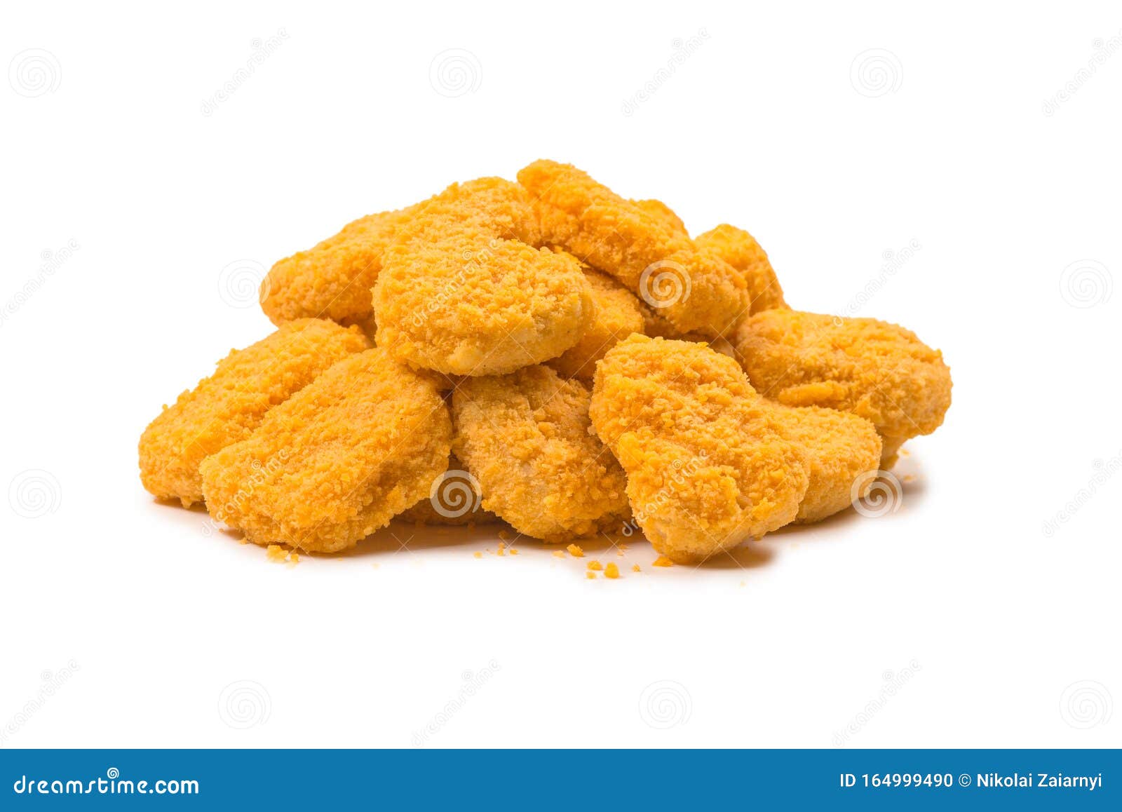 Nuggets Isolated on a White Background Stock Photo - Image of chicken ...