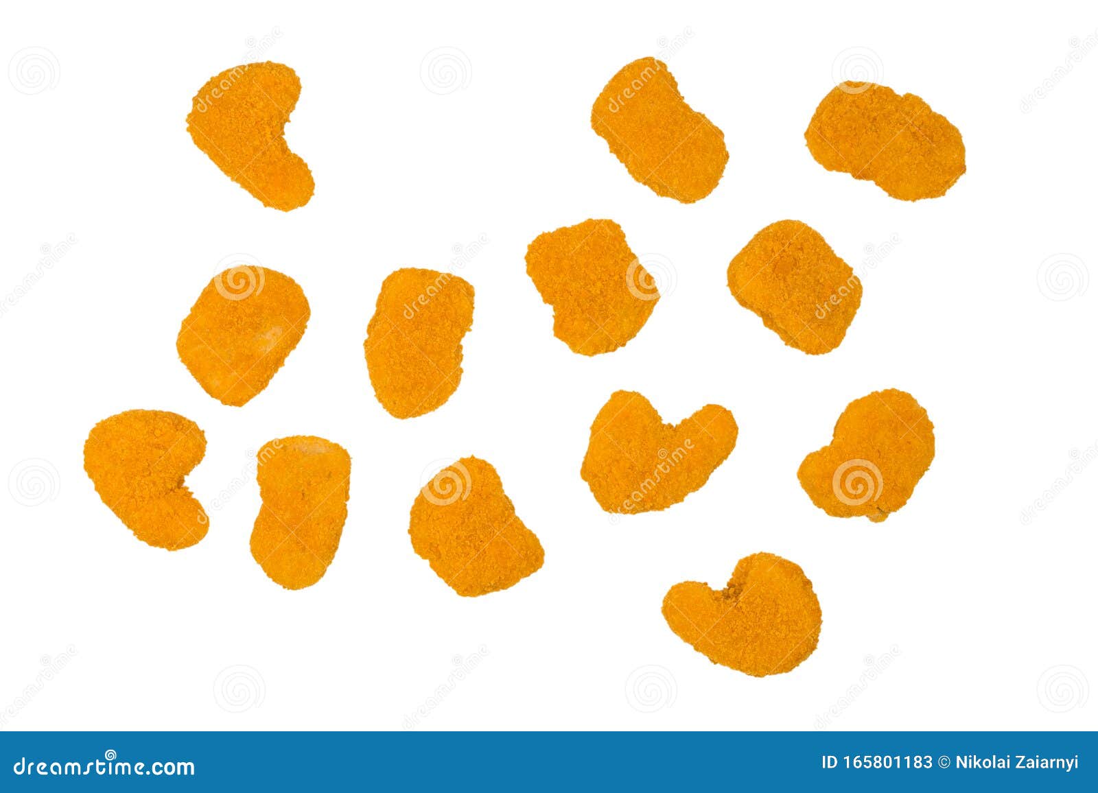 Nuggets Isolated on a White Background Stock Image - Image of chicken ...