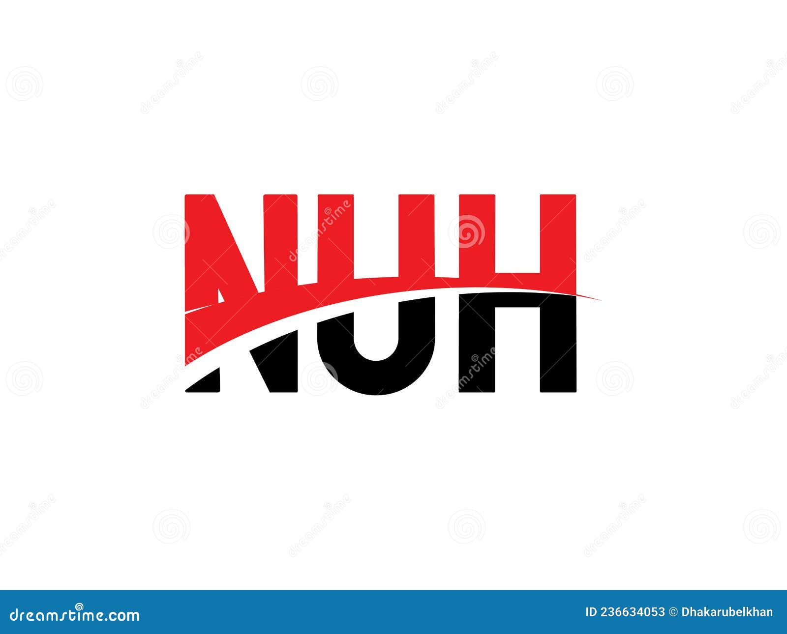 NUH Letter Initial Logo Design Vector Illustration Stock Vector ...