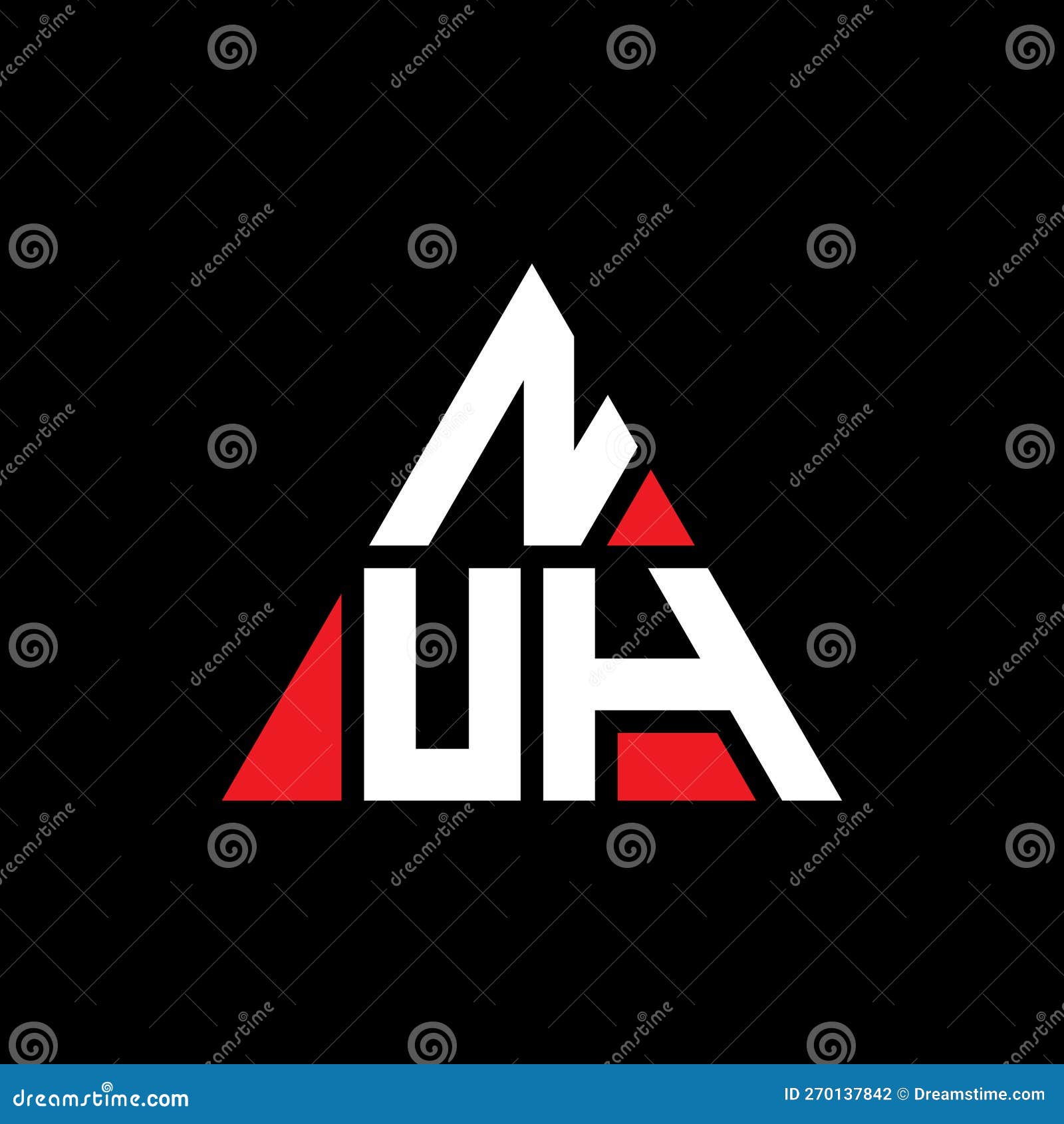 NUH Triangle Letter Logo Design With Triangle Shape. NUH Triangle Logo ...