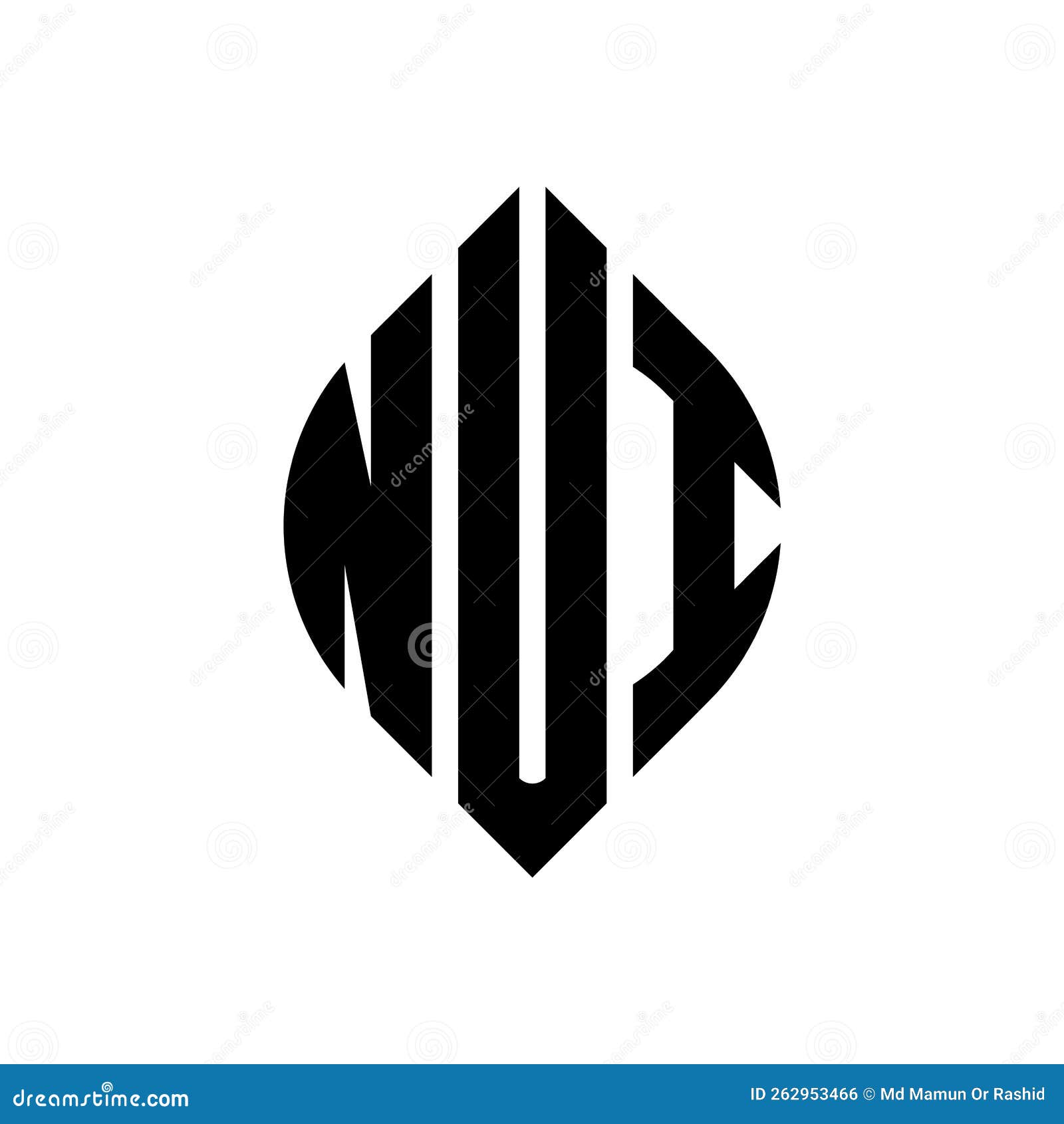NUI Circle Letter Logo Design with Circle and Ellipse Shape. NUI ...
