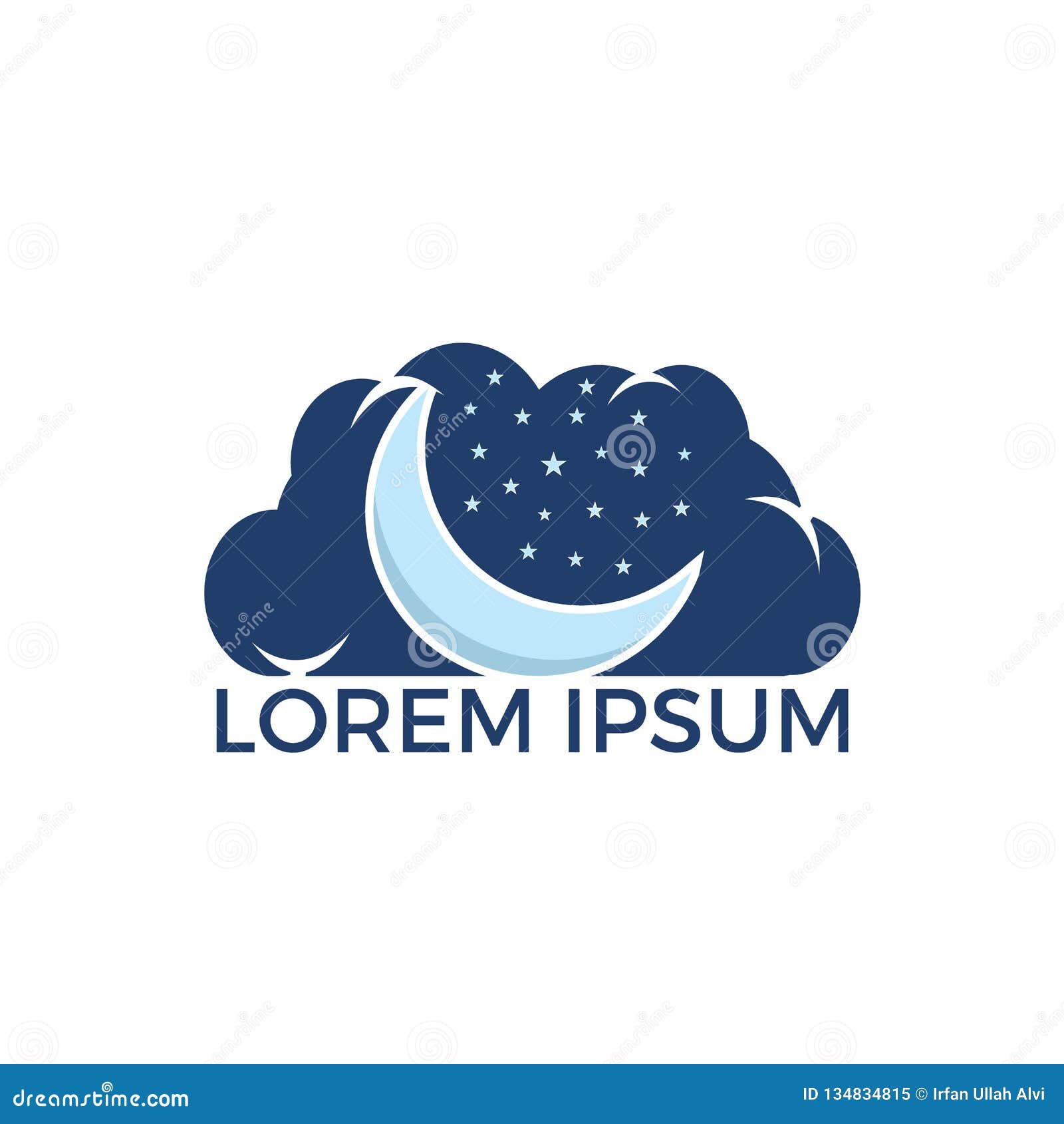 Nuit Logo Design de nuage illustration de vecteur. Illustration du ...