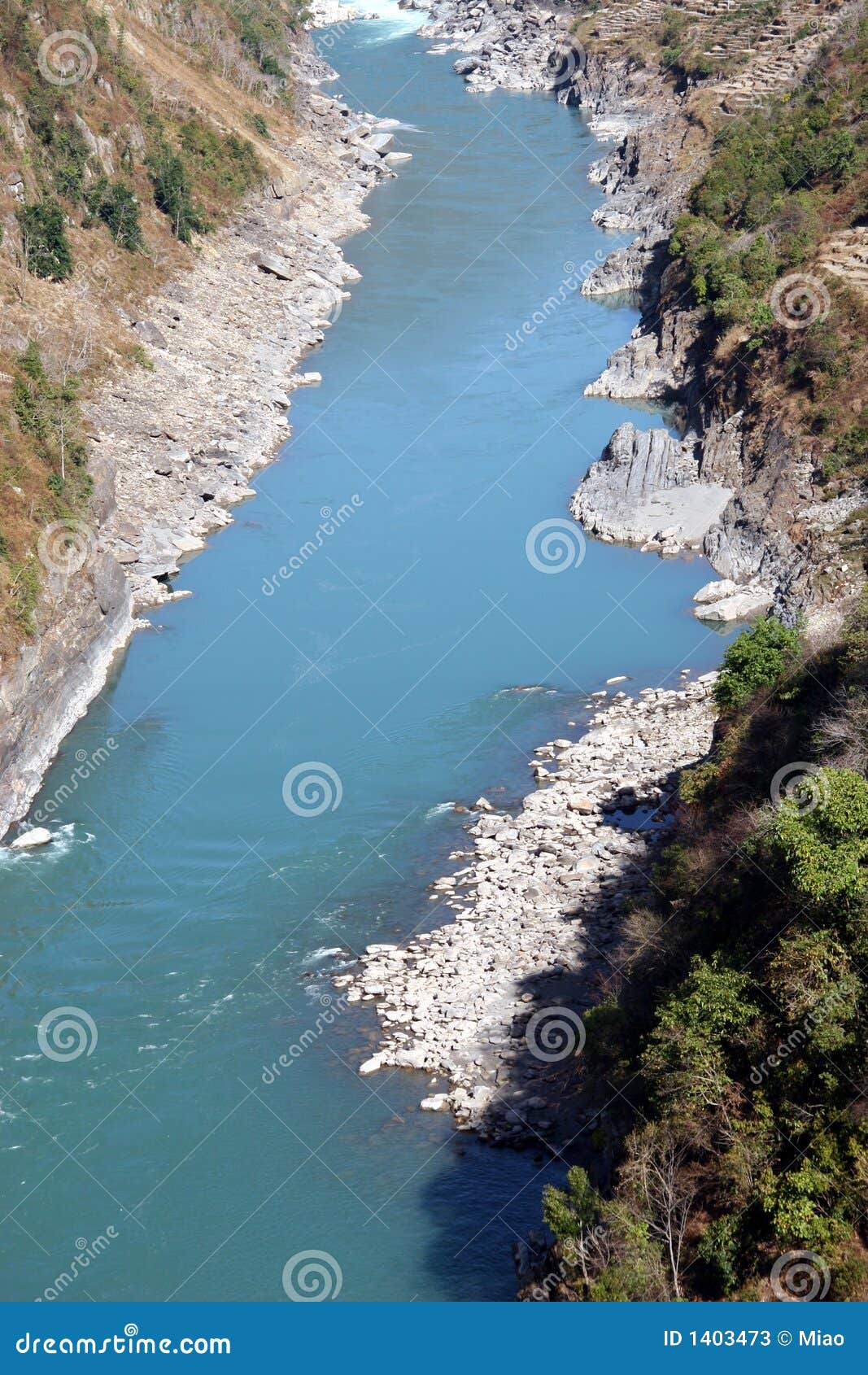 Nujiang River stock image. Image of basin, blue, trees - 1403473