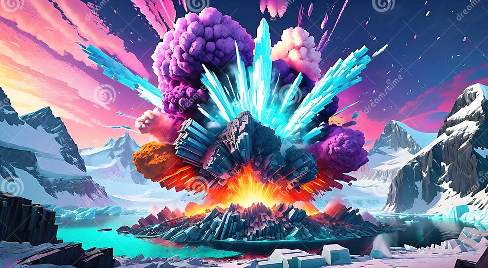 Nuke Explosive in Antarctica Grand Exploding Minecraft World Texture ...