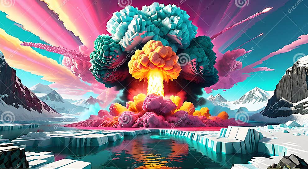 Nuke Explosive in Antarctica Nuclear Exploding Minecraft World Texture ...