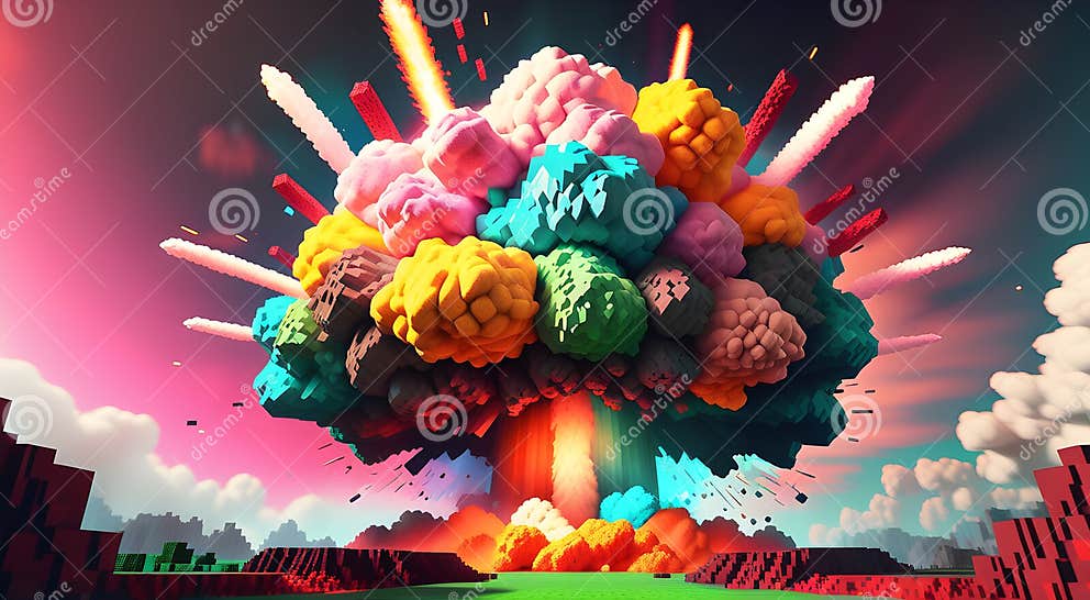 Nuke Explosive Colorful Idea Nuclear Exploding Minecraft World Texture ...