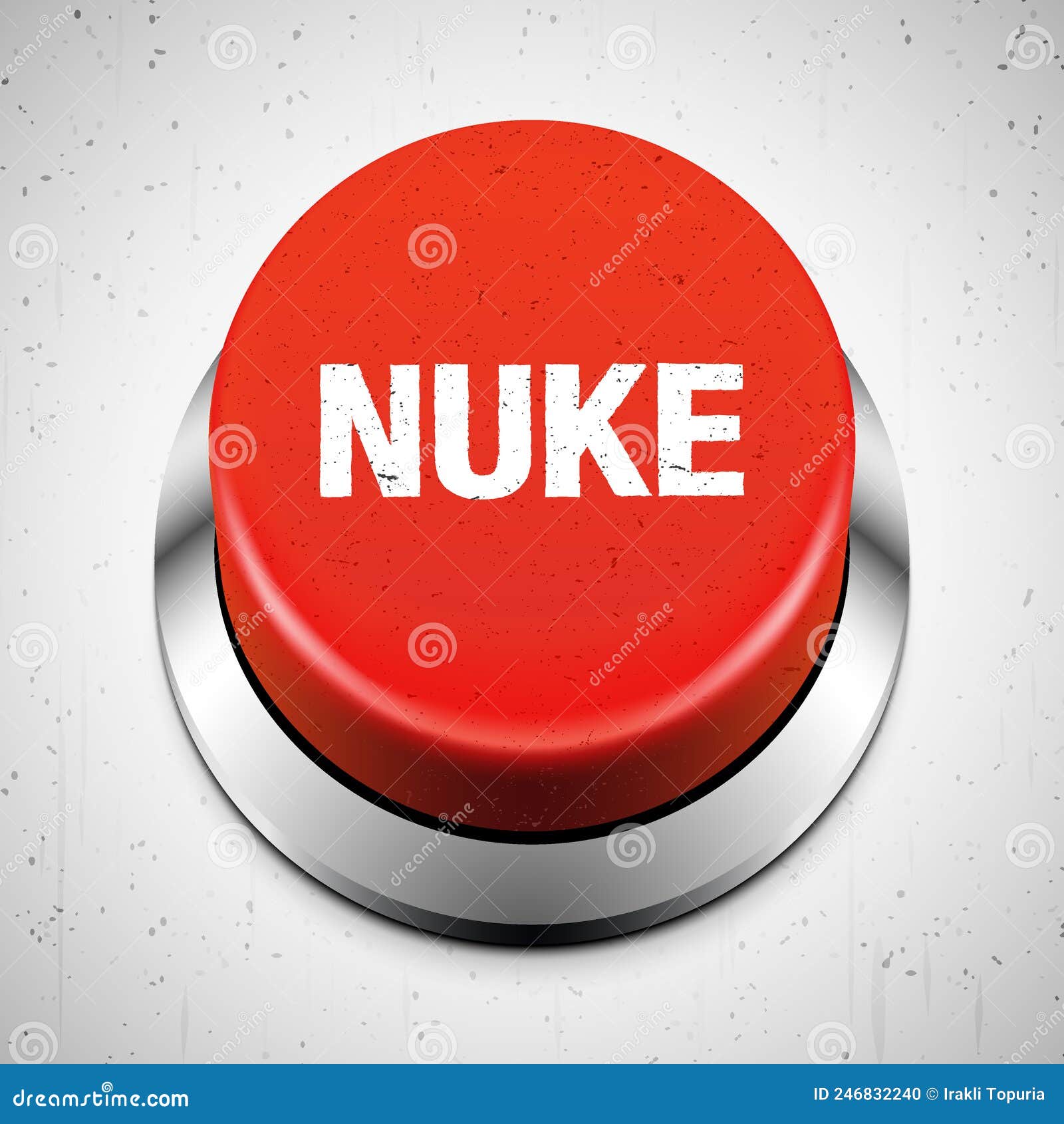 NUKE Red Button on a Grunge Concrete Background. Nuclear Bomb Launching ...
