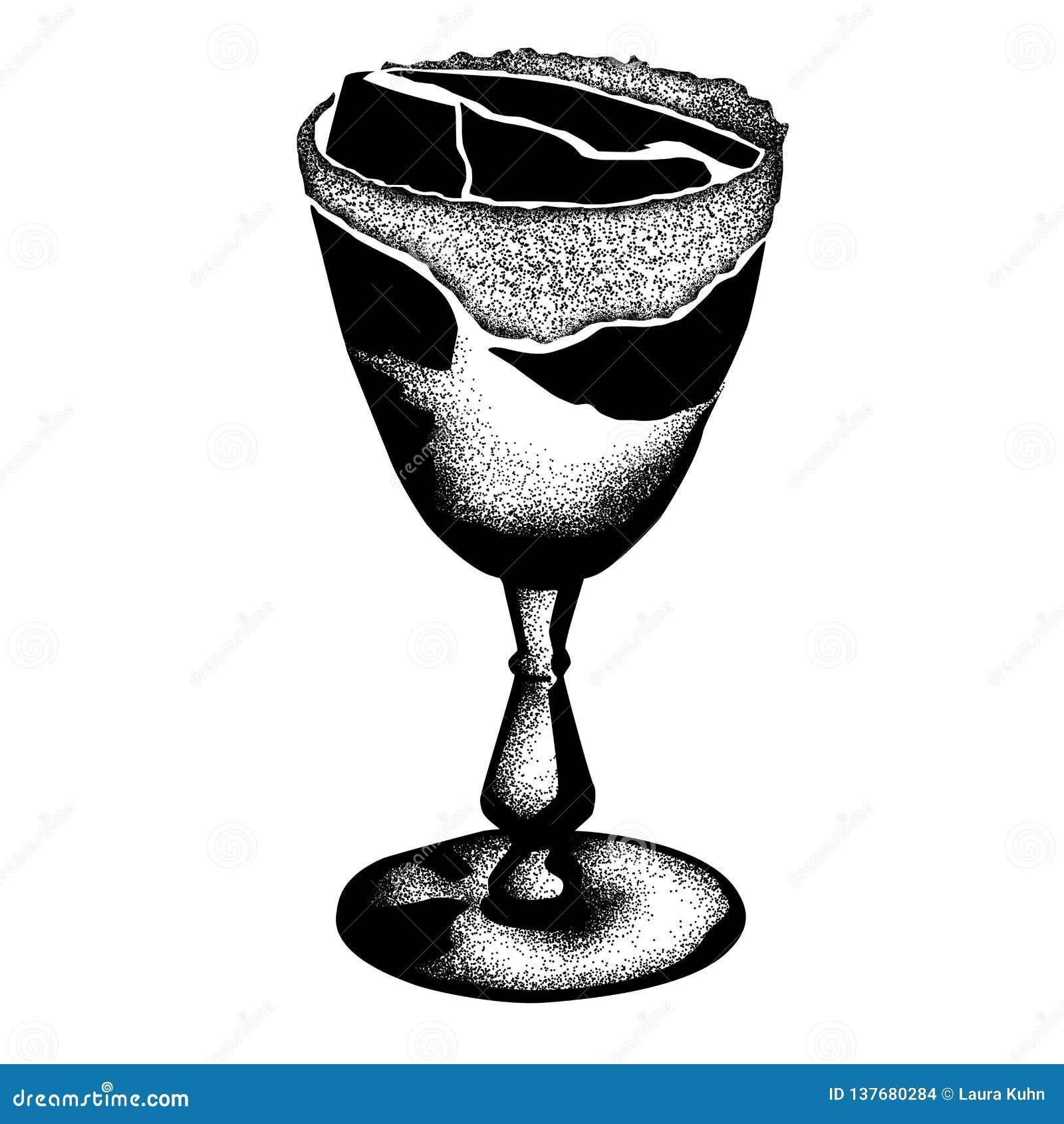 Brandy Crusta Hand Drawn Sketch of Historic New Orleans Cocktail Stock ...