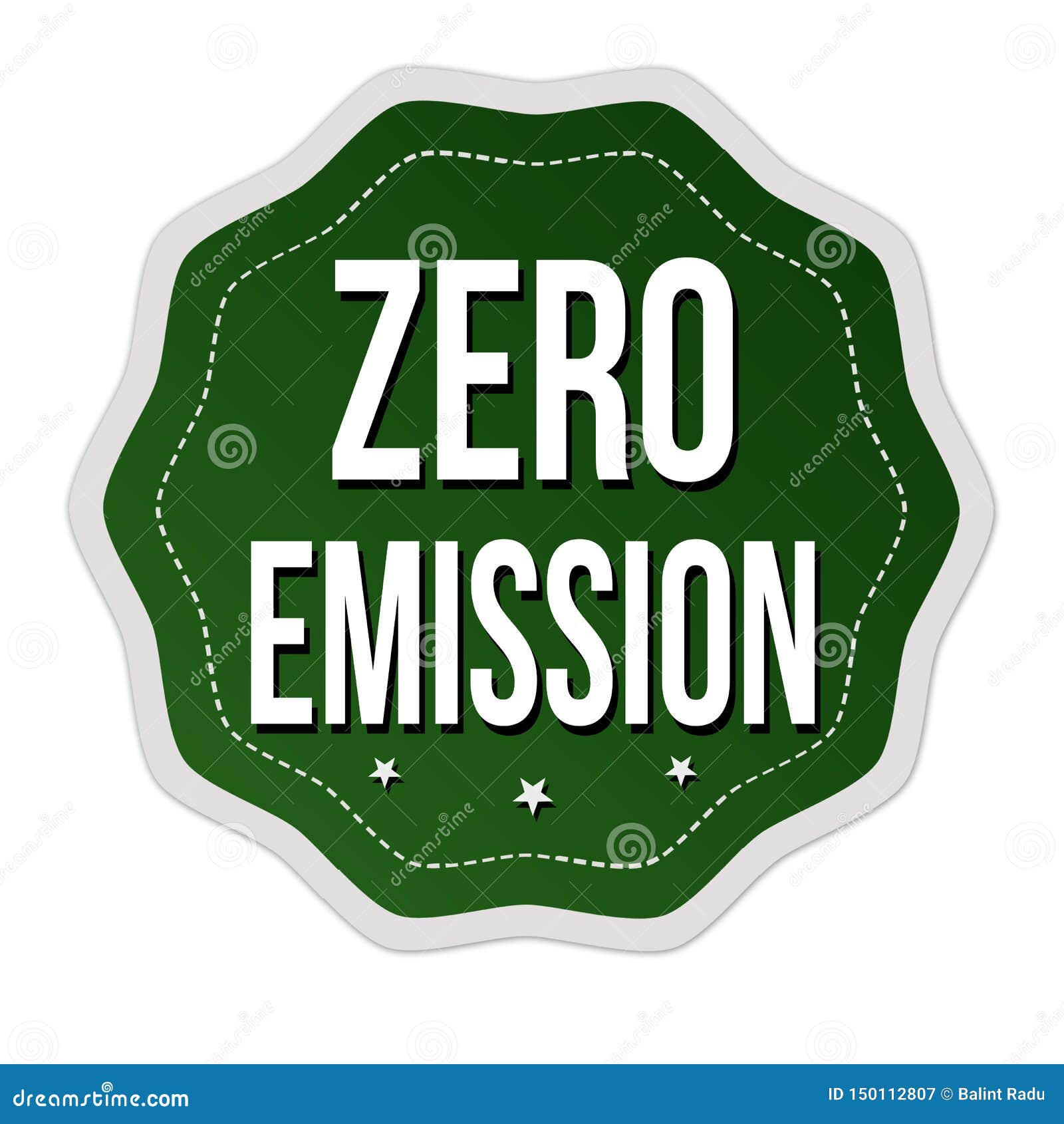 Null Emissionsaufkleber Oder -aufkleber Vektor Abbildung - Illustration ...