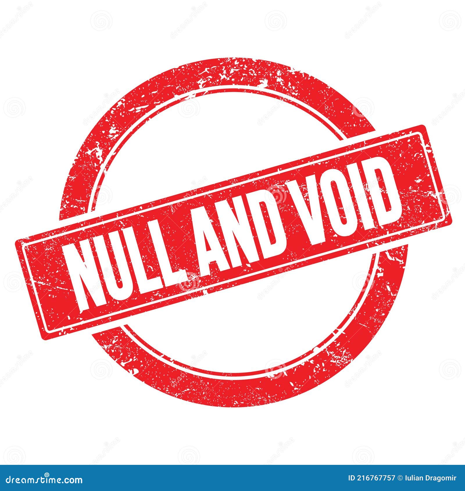 NULL and VOID Text on Red Grungy Round Stamp Stock Illustration ...