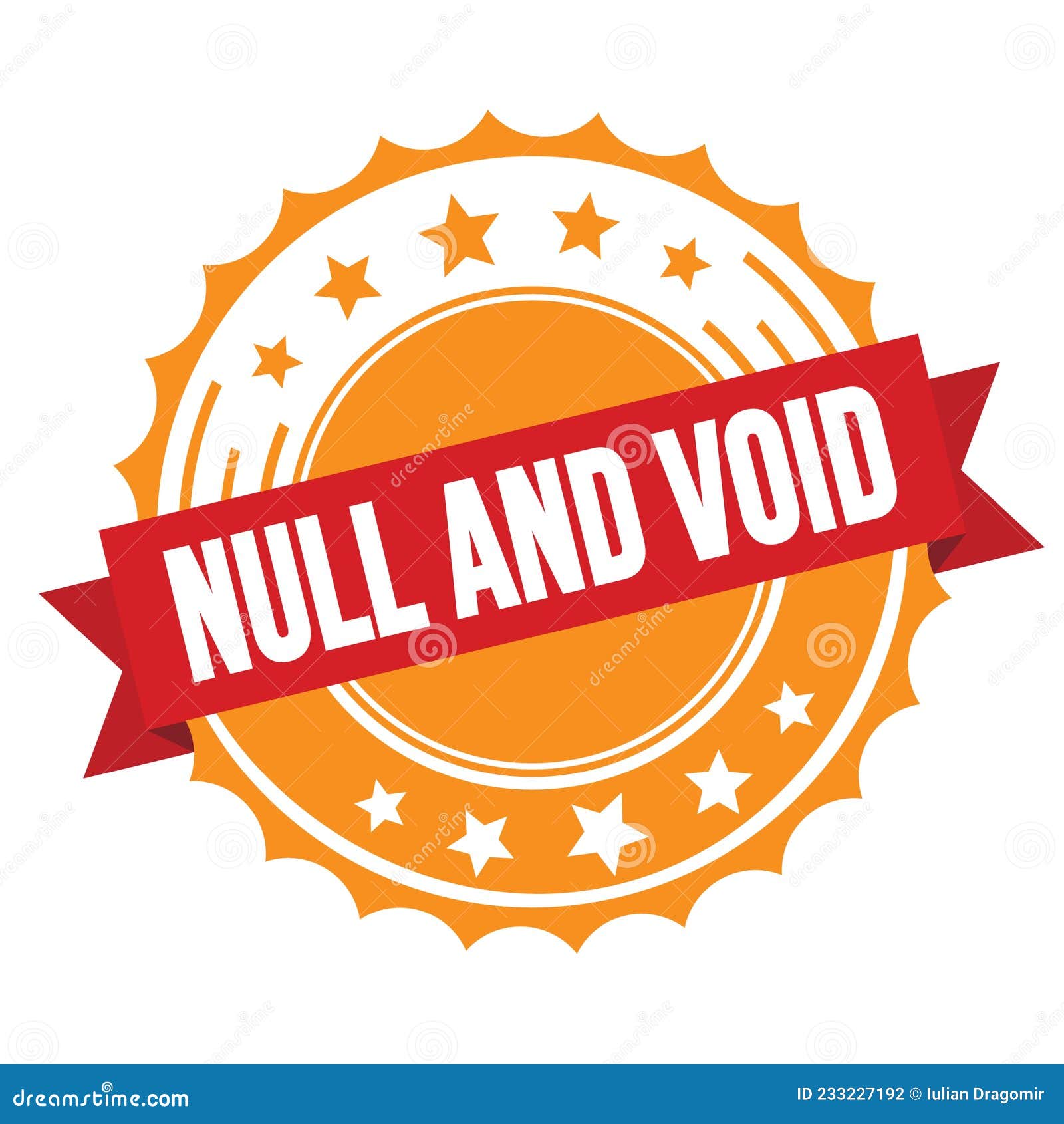 NULL and VOID Text on Red Orange Ribbon Stamp Stock Illustration ...