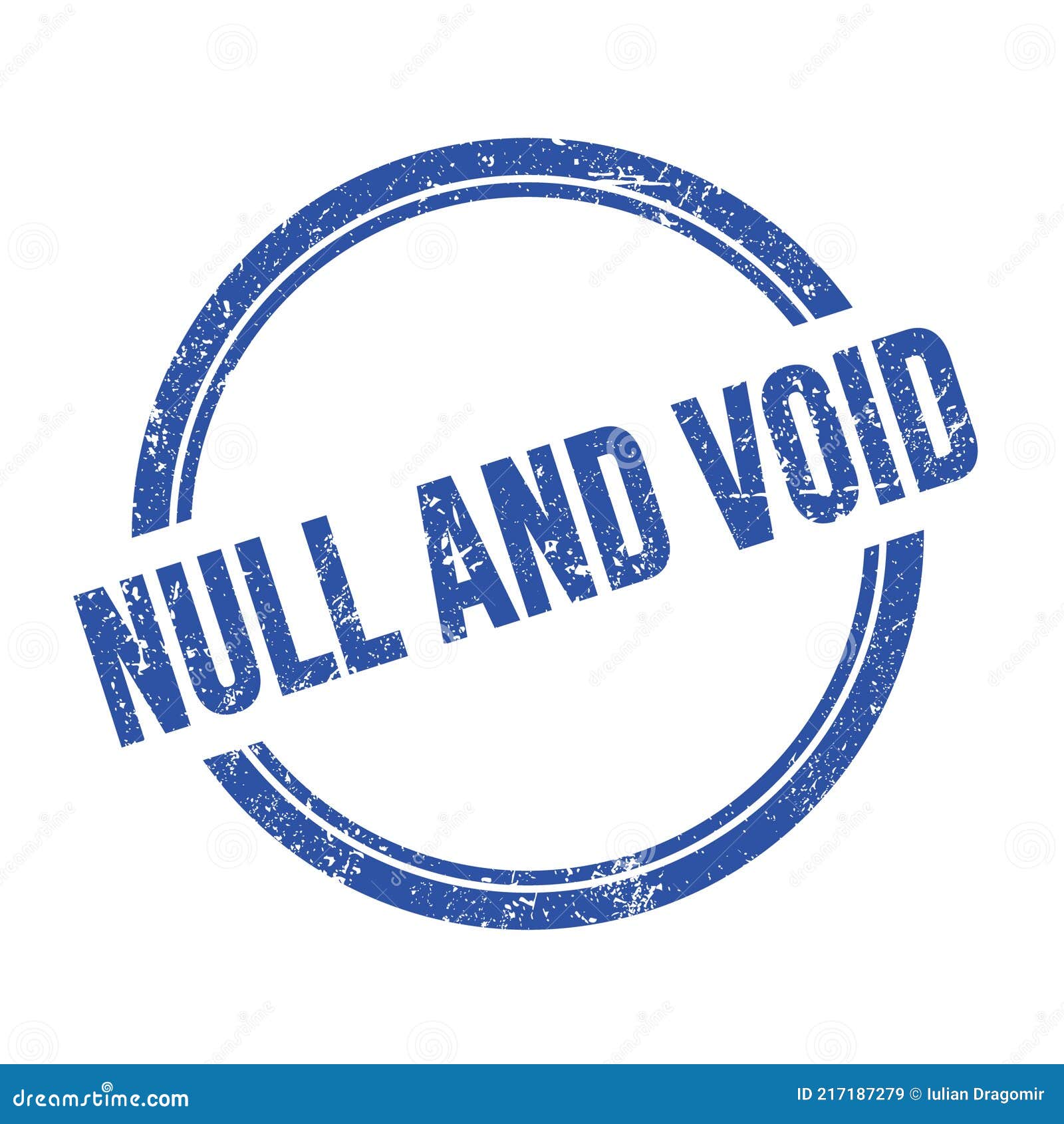 NULL and VOID Text Written on Blue Grungy Round Stamp Stock ...