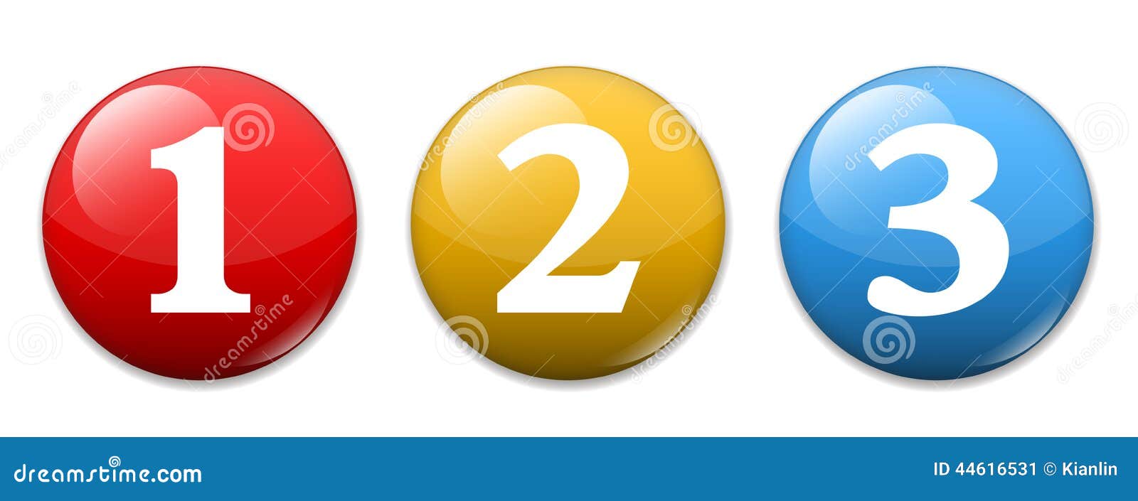Numéros un deux trois illustration stock. Illustration du abord - 44616531