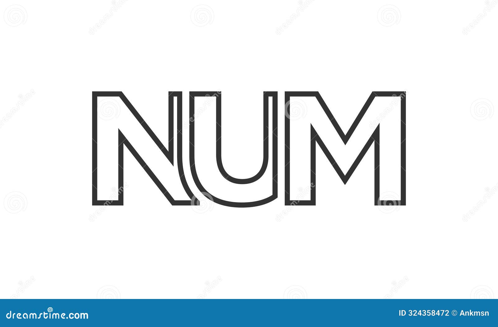 NUM Logo Design Template With Strong And Modern Bold Text. Initial ...