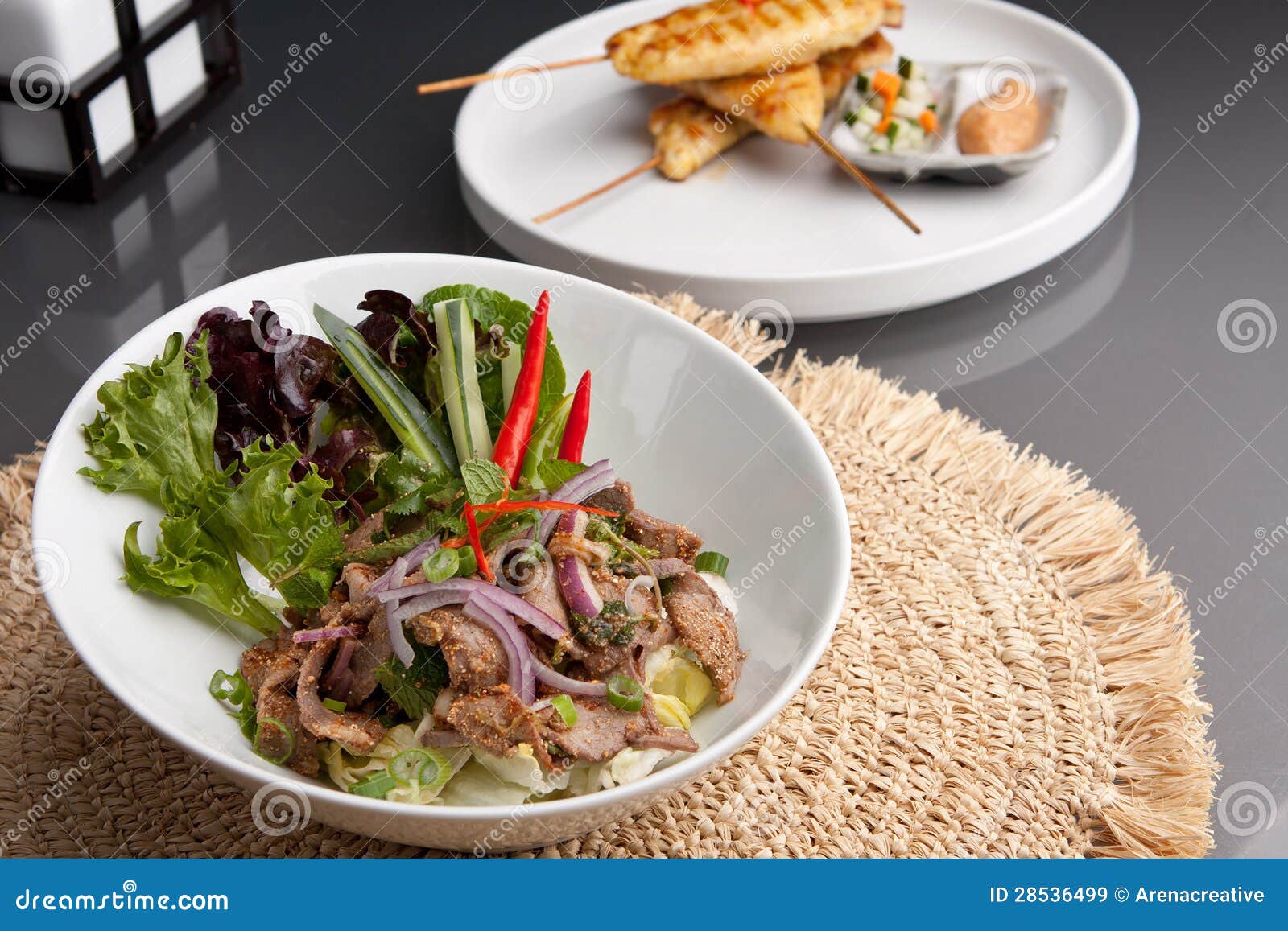 Num Tok Thai Steak Beef Salad Stock Image - Image of barbecue, chicken ...