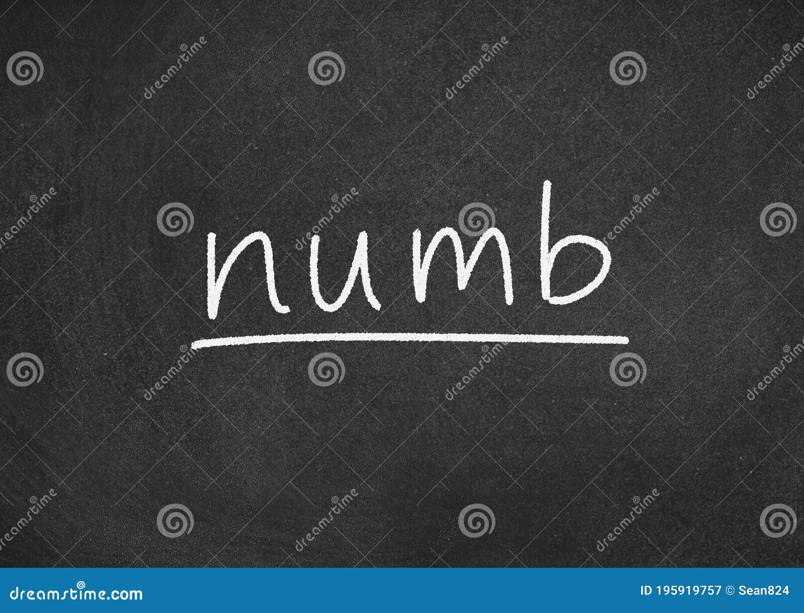 Numb stock image. Image of concept, text, blackboard - 195919757