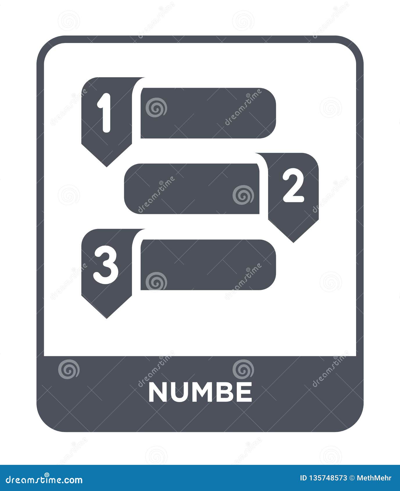 Numbe Icon in Trendy Design Style. Numbe Icon Isolated on White ...