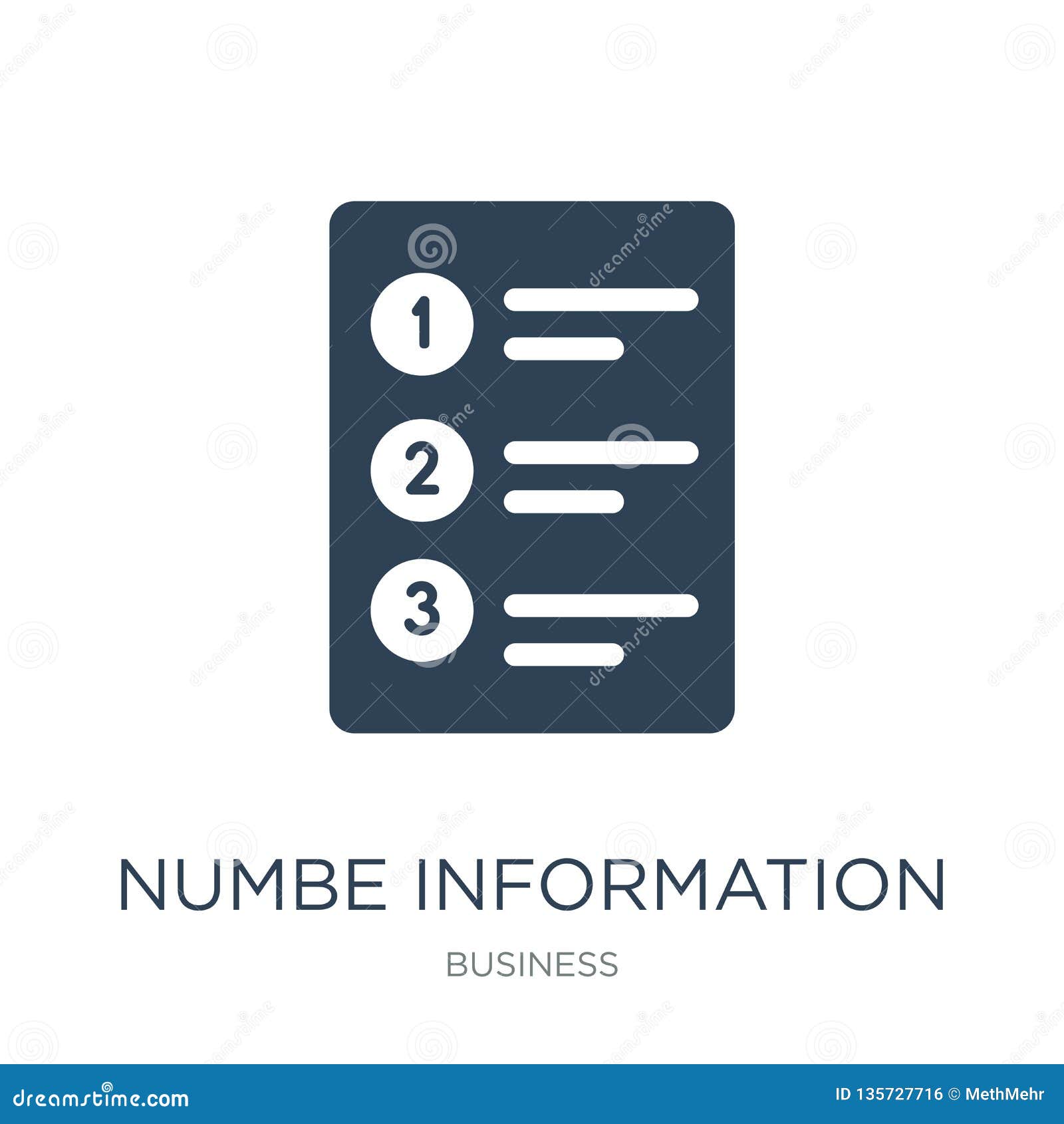 Numbe Information Icon On White Background. Simple Element Illustration ...