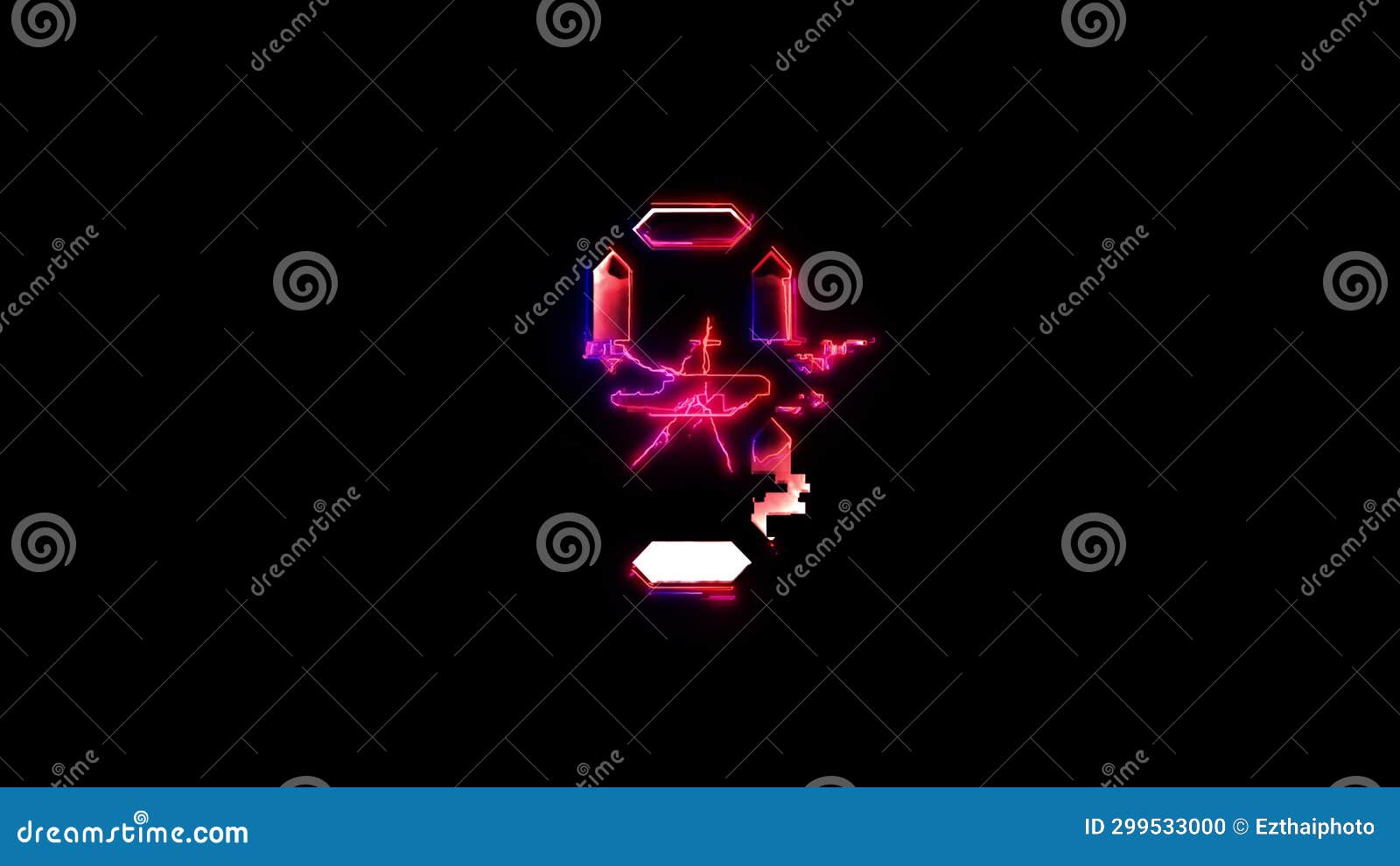 Numbe Nine Glow Pink Neon Abstract Lightning Glitch Text Stock Footage ...