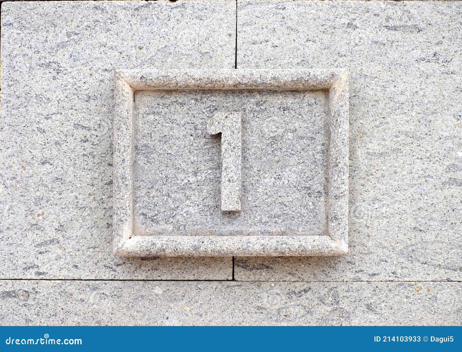 Numbe One, 1, Stone Relief. Stock Image - Image of digit, decimal ...