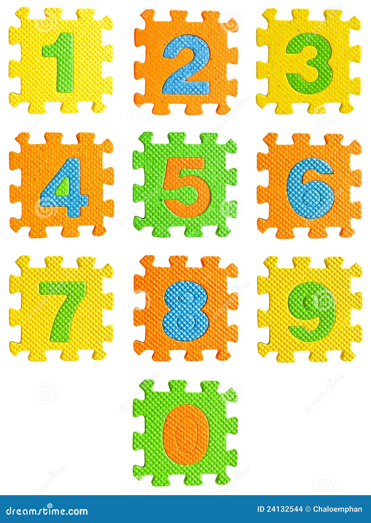 Number from 0 To 9 Made from Rubber Isolated Stock Photo - Image of ...