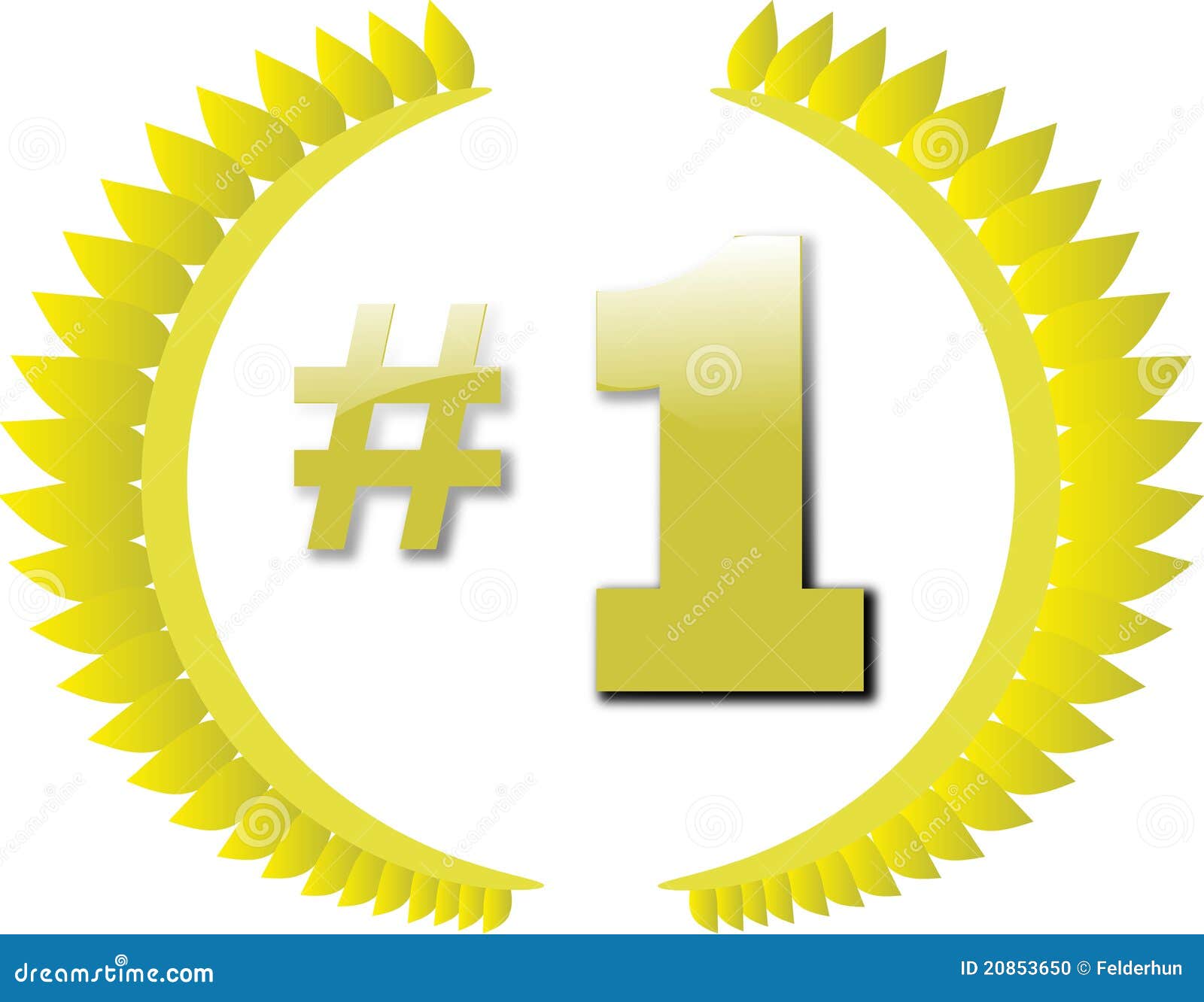 Number 1 award stock illustration. Illustration of wreath - 20853650