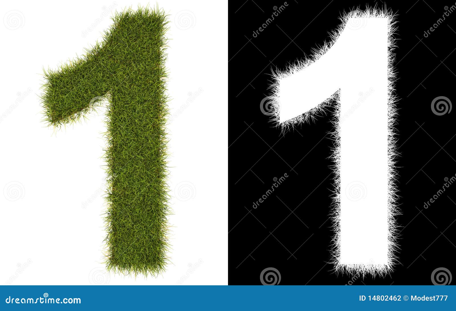 Number 1 of the Grass with Alpha Channel Stock Illustration ...