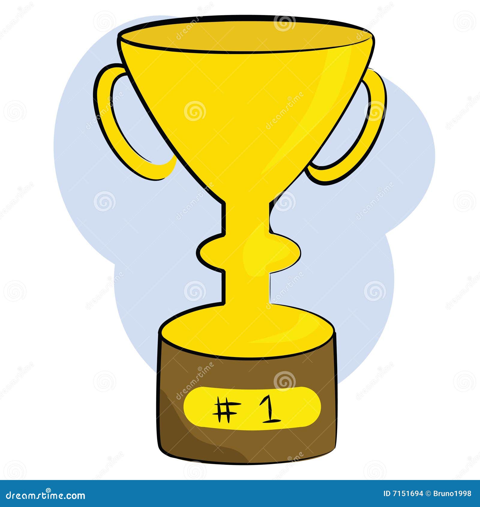 Number 1 Trophy stock vector. Illustration of isolated - 7151694
