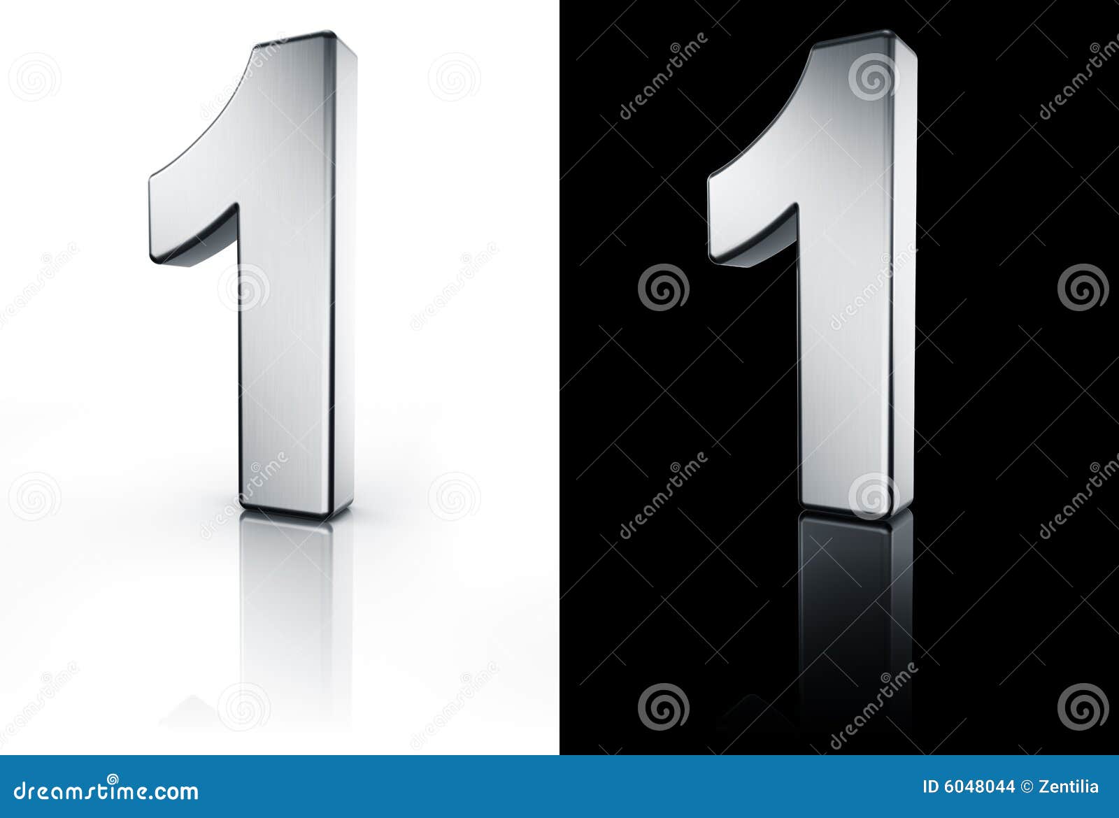 The Number 1 on White and Black Floor Stock Illustration - Illustration ...