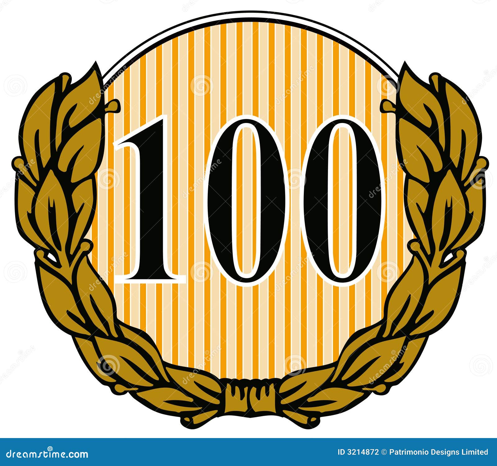 Number 107 With Laurel Wreath Or Honor Wreath As A 3D-illustration, 3D ...