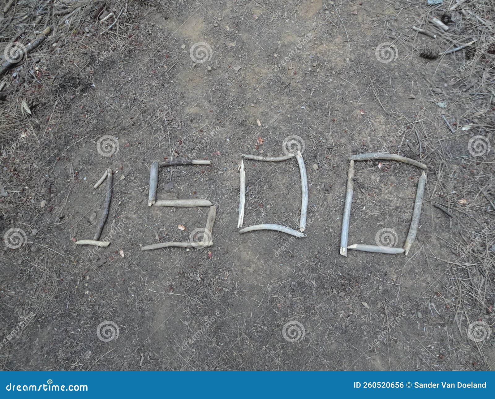 The Number 1500 Written in Sticks Stock Photo - Image of number, soil ...