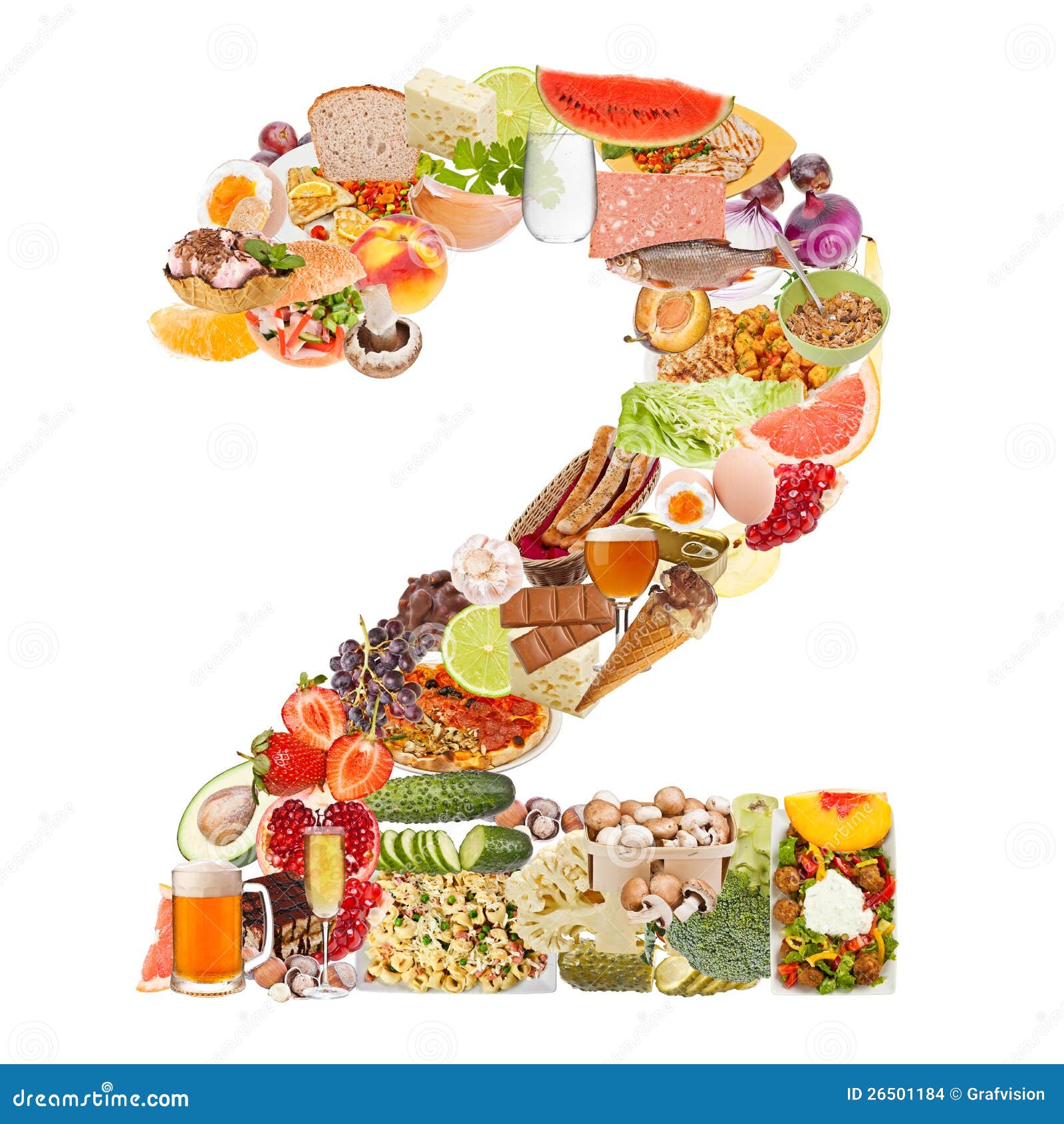 Number 2 made of food stock photo. Image of bread, group - 26501184